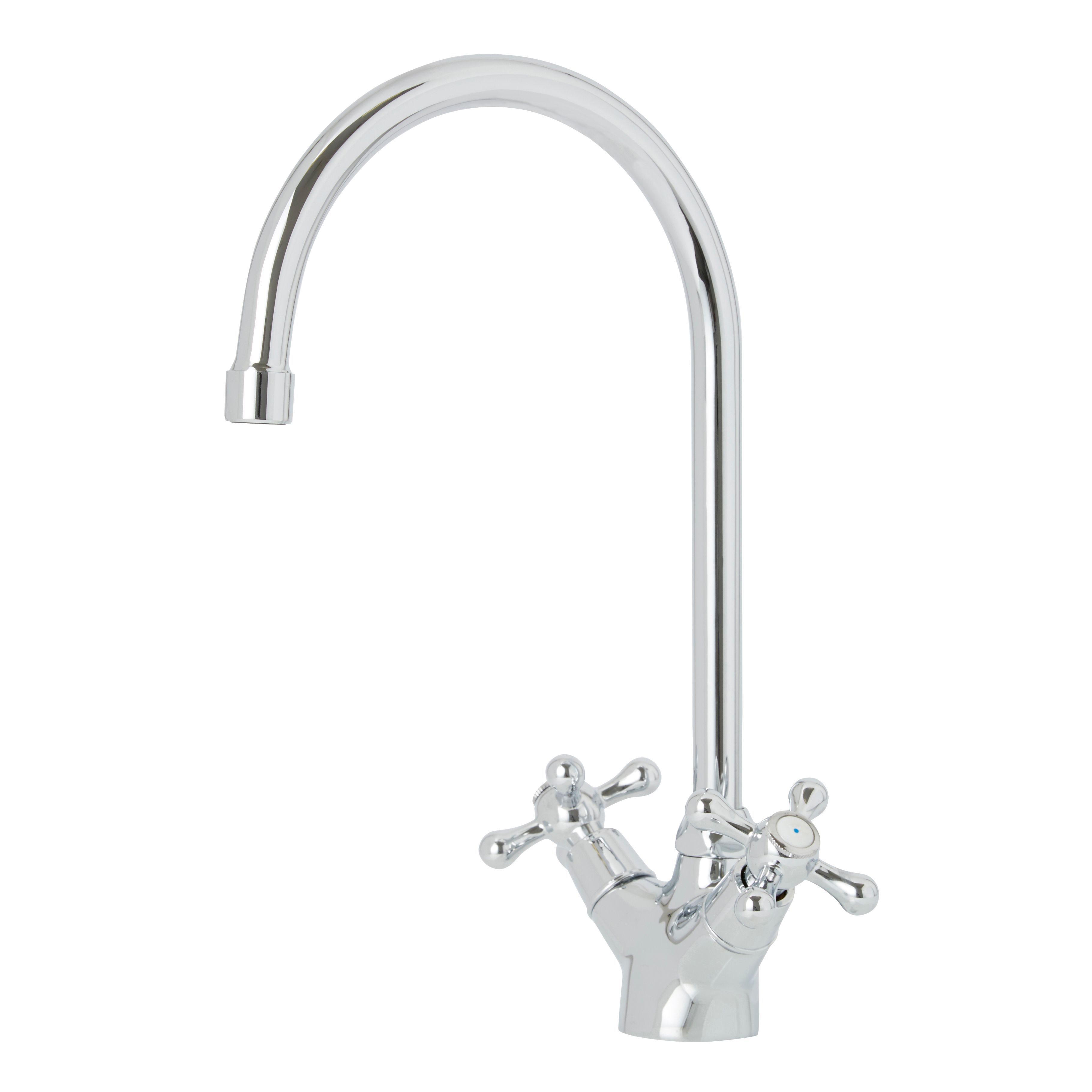 Kidson Chrome effect Kitchen Twin lever Tap | DIY at B&Q