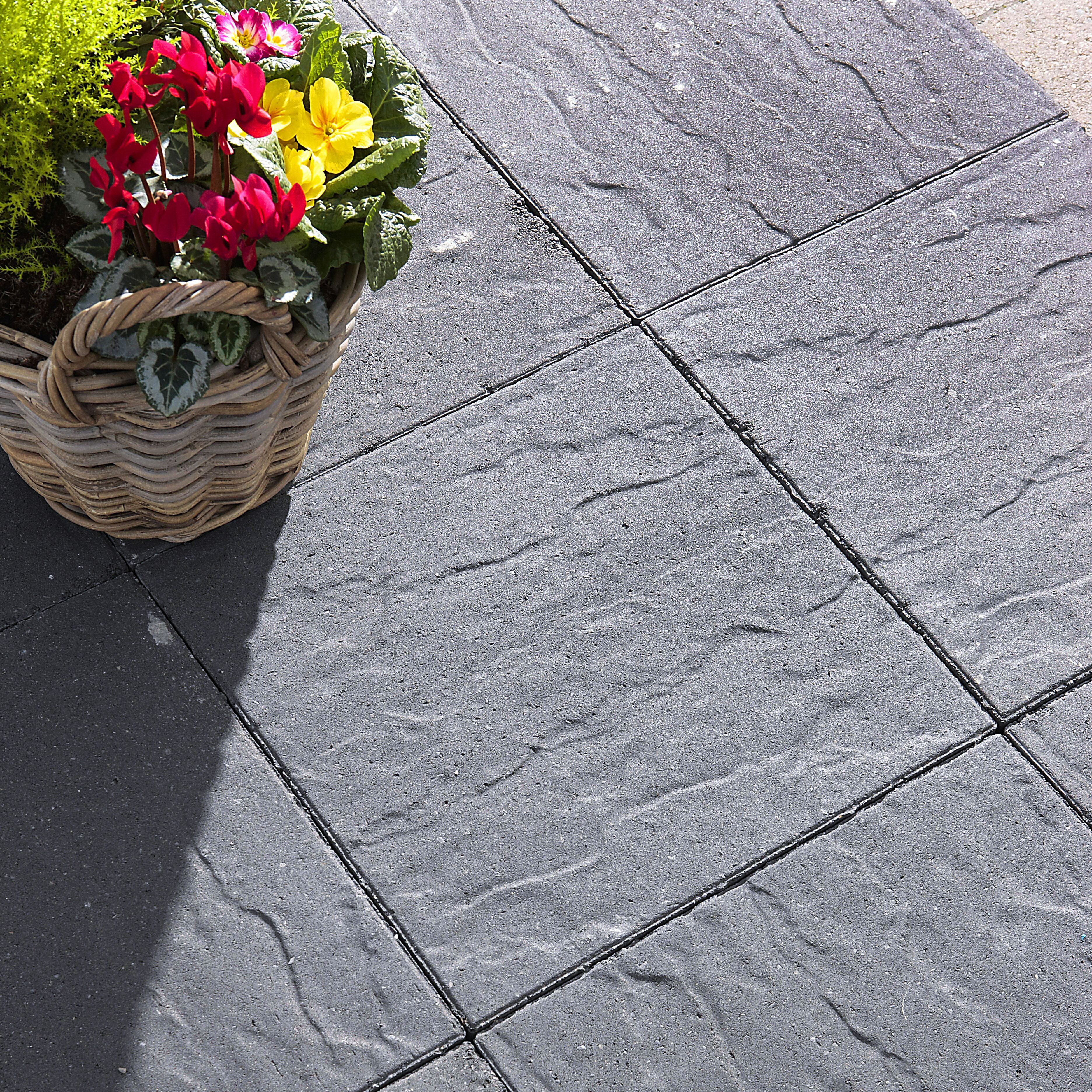 Kilsaran Cashel Charcoal Concrete Paving slab (L)400mm (W)400mm
