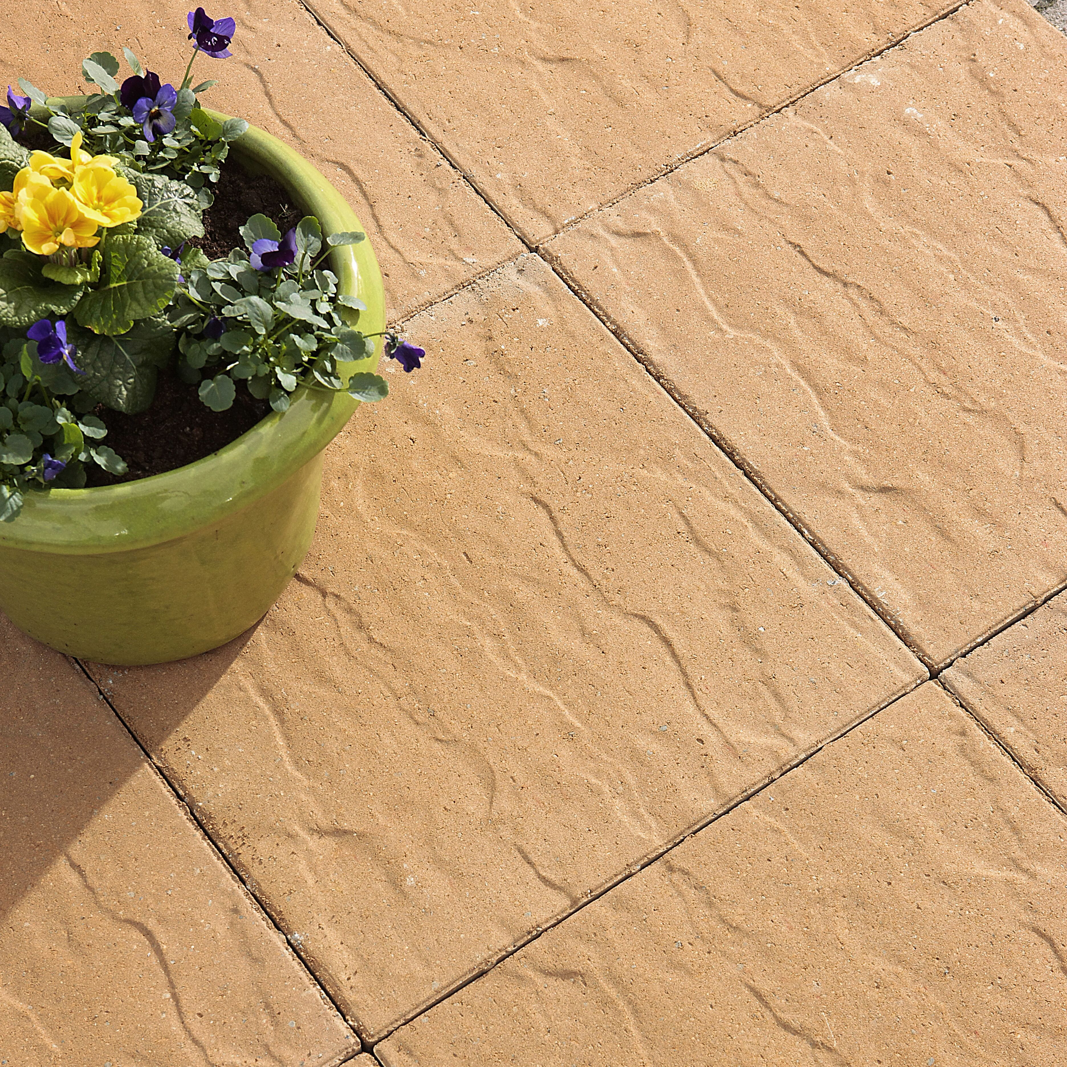 Kilsaran Cashel Gold Concrete Paving slab (L)400mm (W)400mm