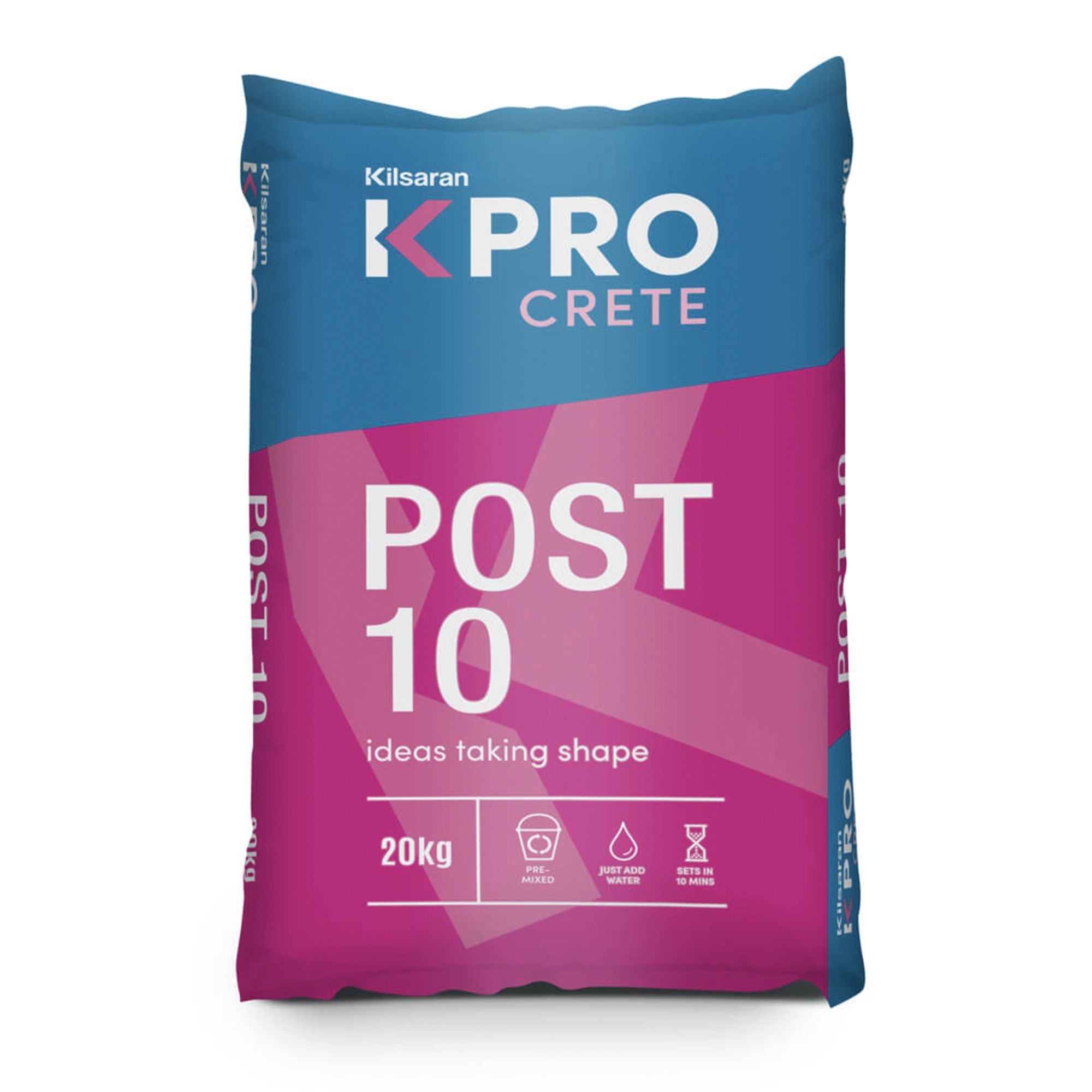 Kilsaran KPRO Crete post 10 Concrete, 20kg Bag - Ready for use
