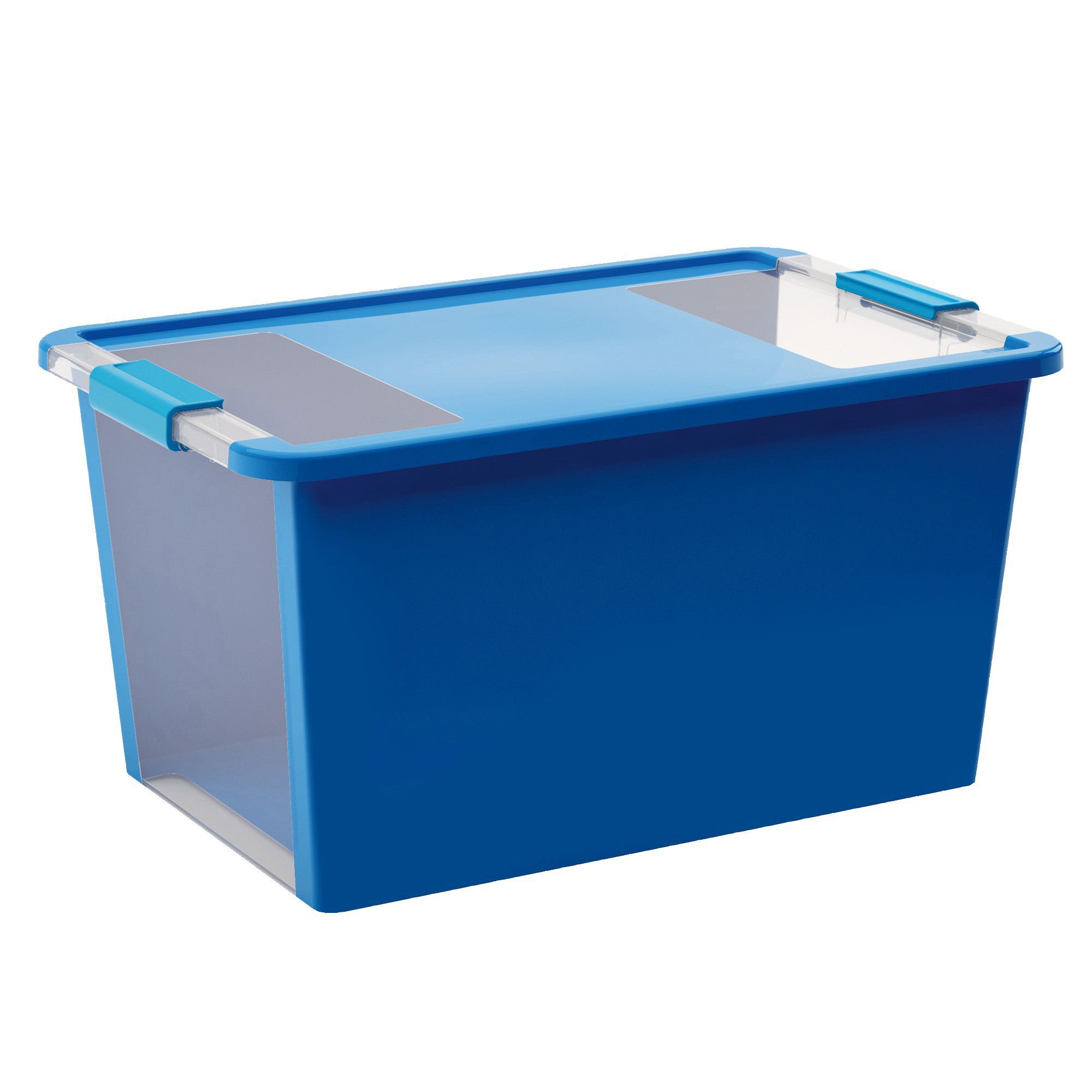 Kis Bi box Blue 40L Plastic Storage box & Integrated lid | DIY at B&Q