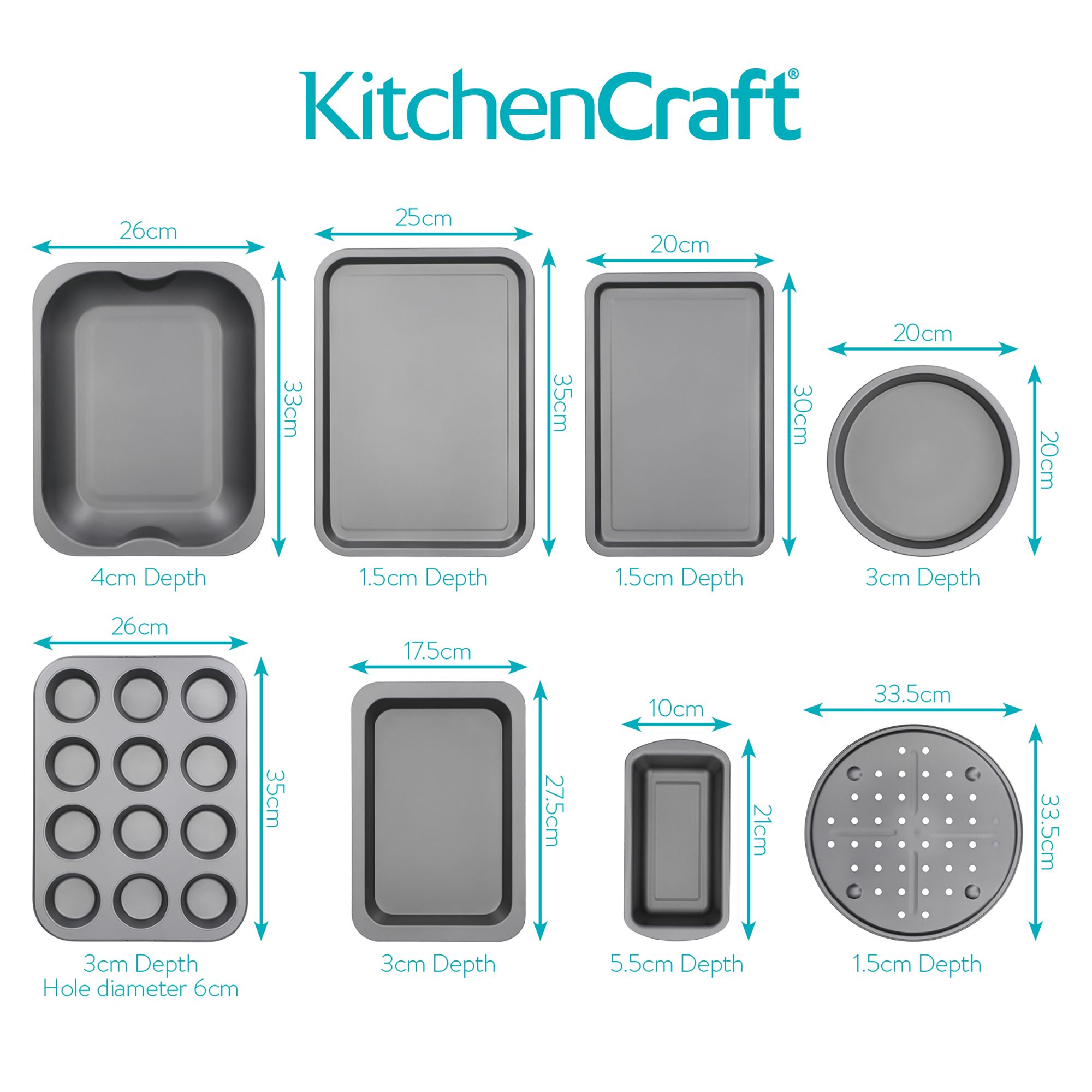 Kitchen Craft Metal Oven tray, Set of 8