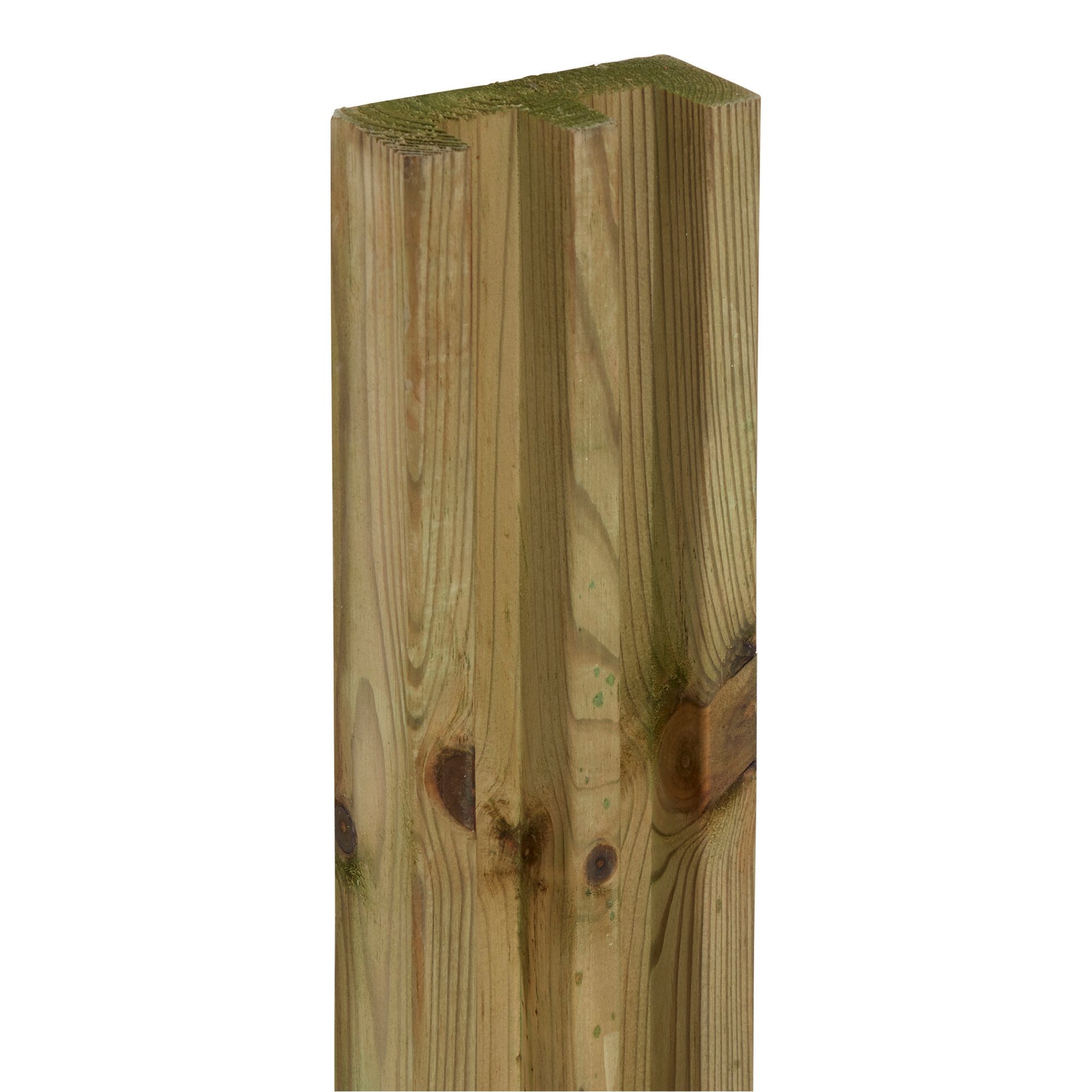 Klikstrom Lemhi Slotted W-shaped Wooden Fence post (H)2.4m (W)90mm