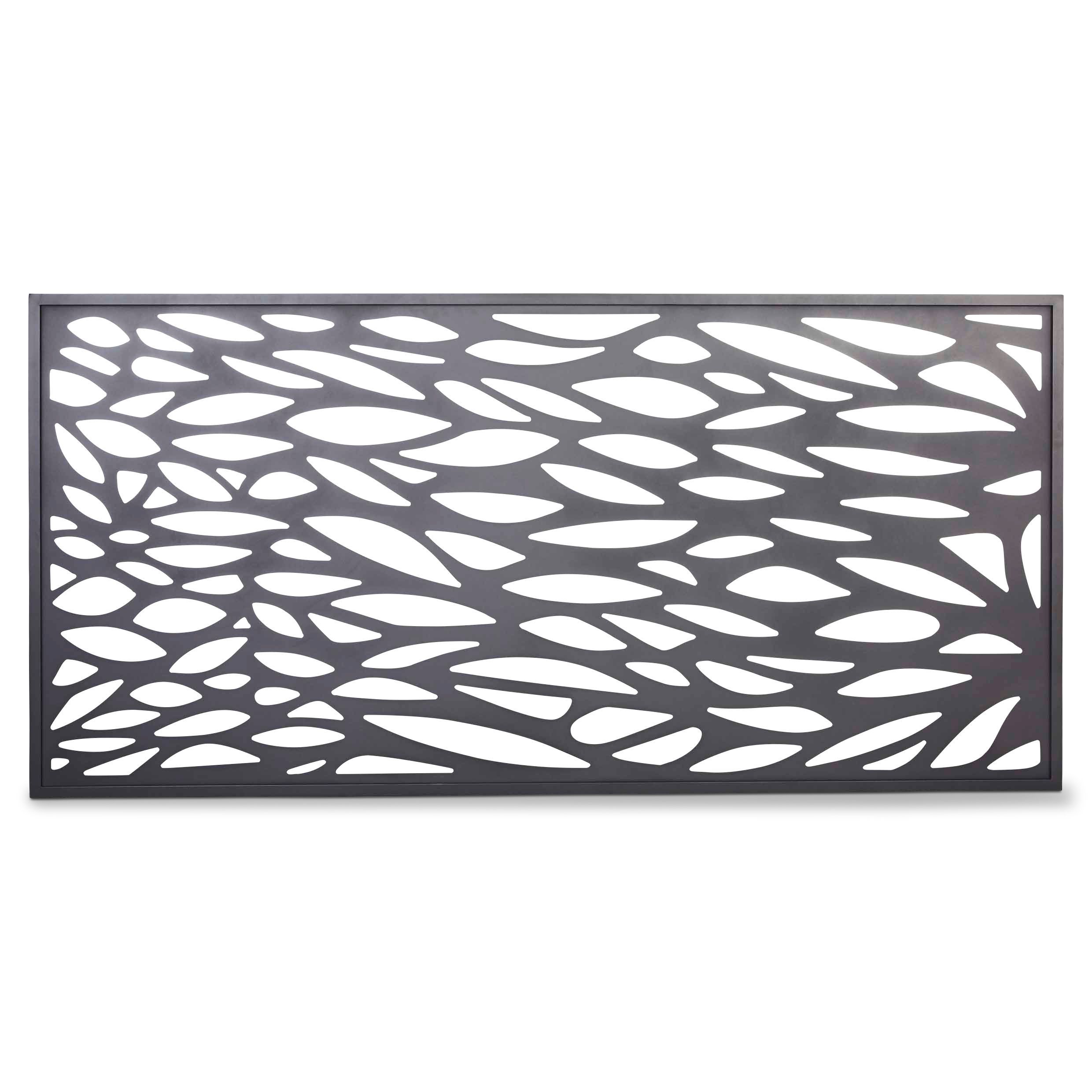 Klikstrom Neva Contemporary Untreated Dark grey Metal 1/2 fence panel ...