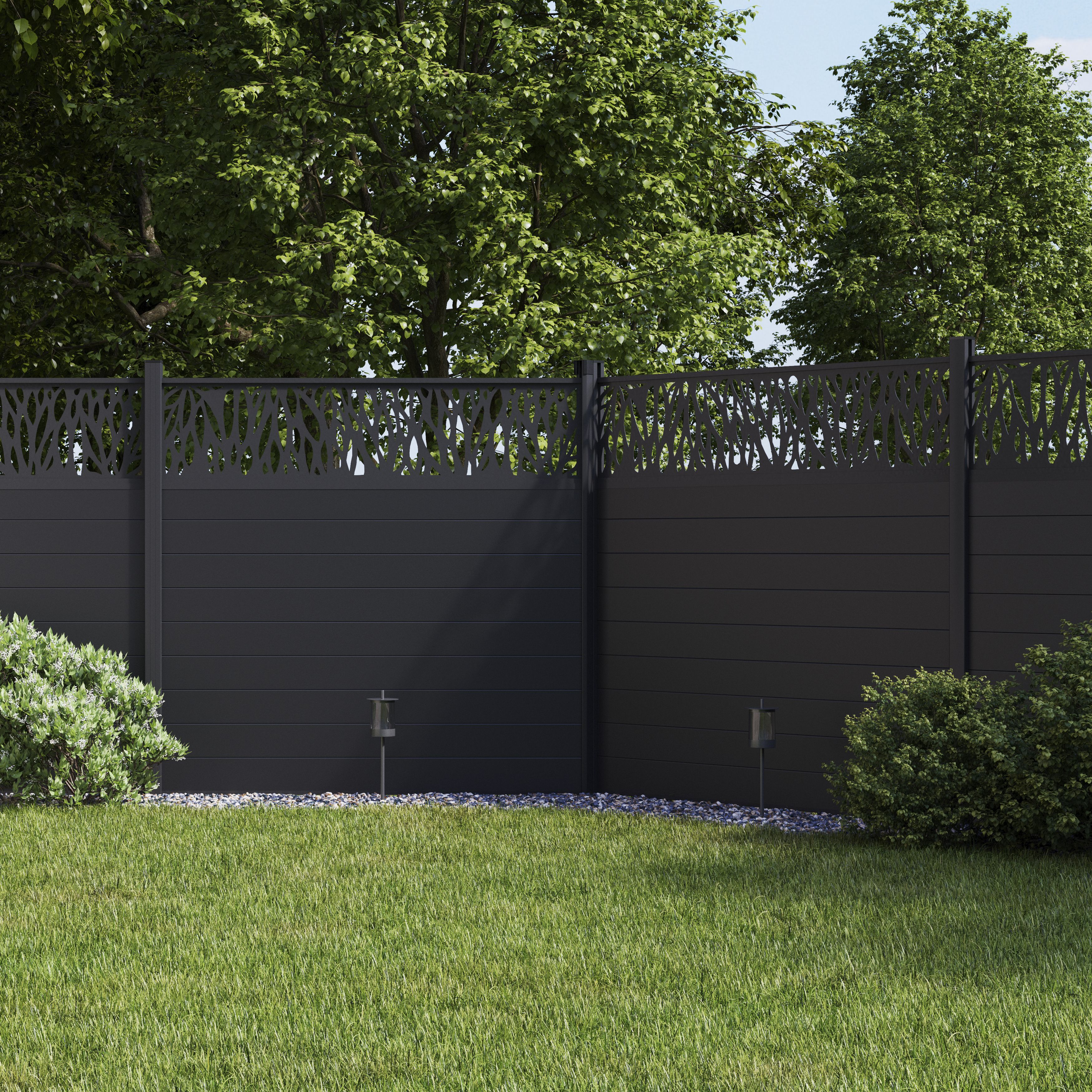 Klikstrom Neva Dark grey Composite Fence slat (L)1.79m (W)1791mm (H ...