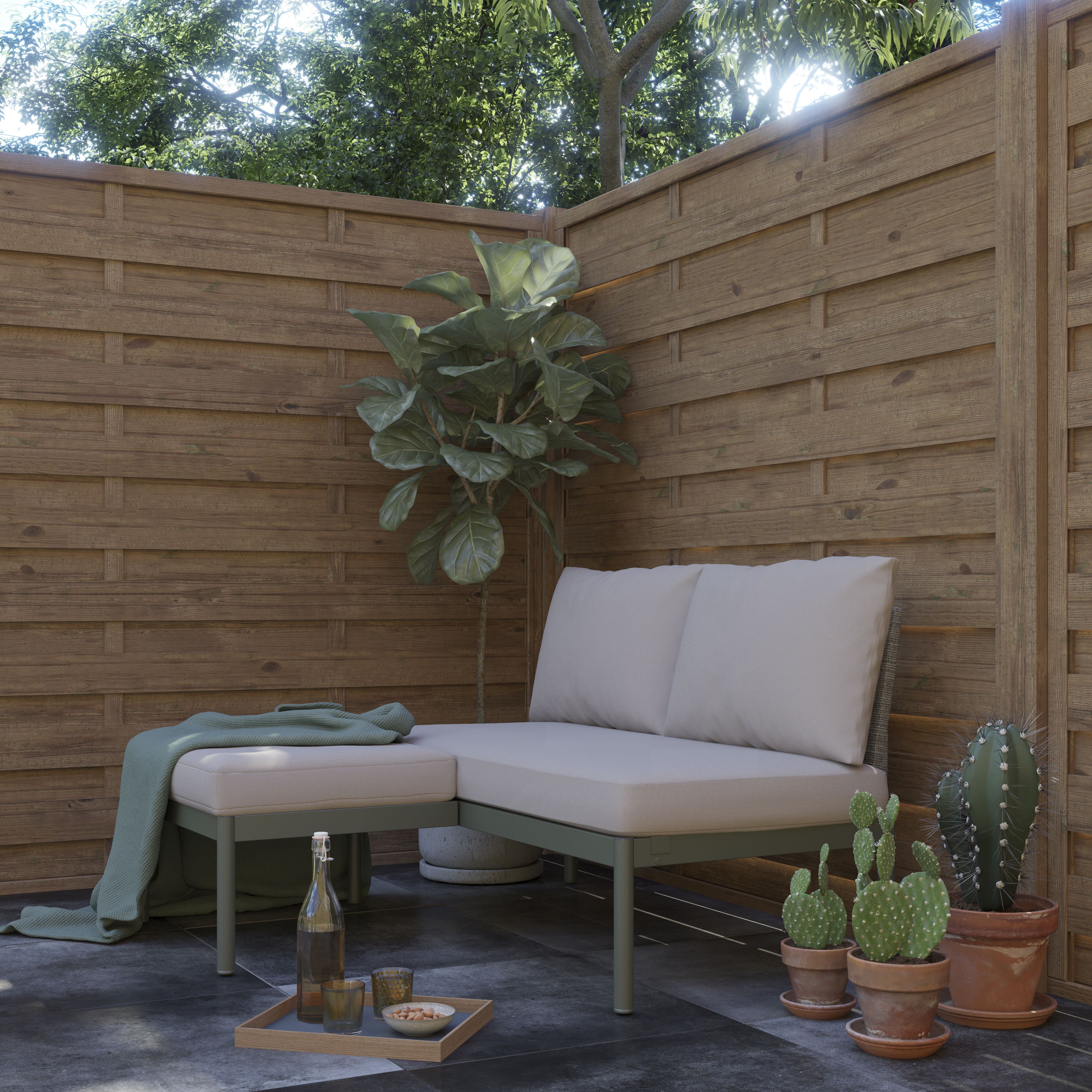 Klikstrom Tiama Contemporary Pressure treated 6ft Brown Wooden Fence ...