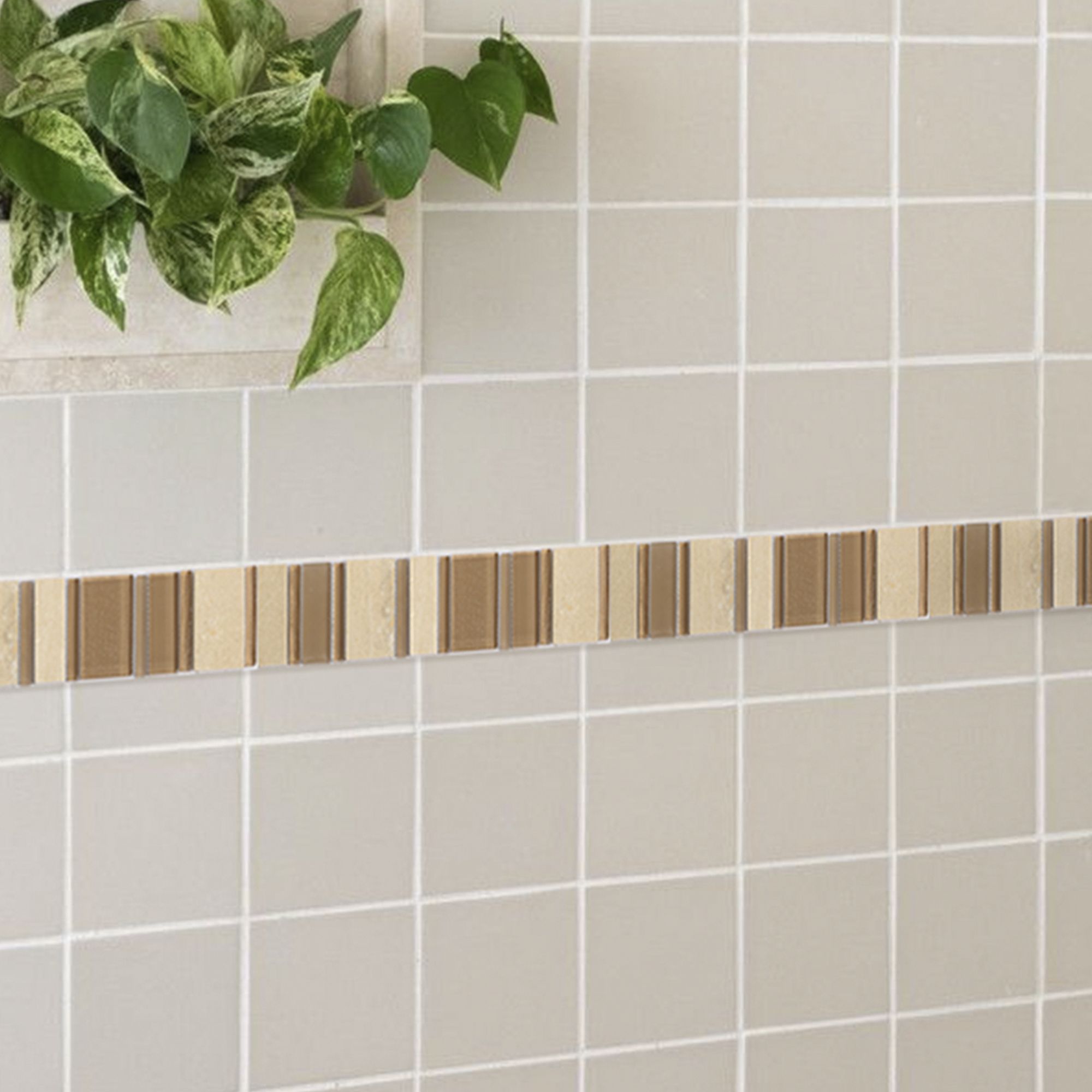 Konbo Beige Natural stone Border tile, (L)294mm (W)73mm | DIY at B&Q