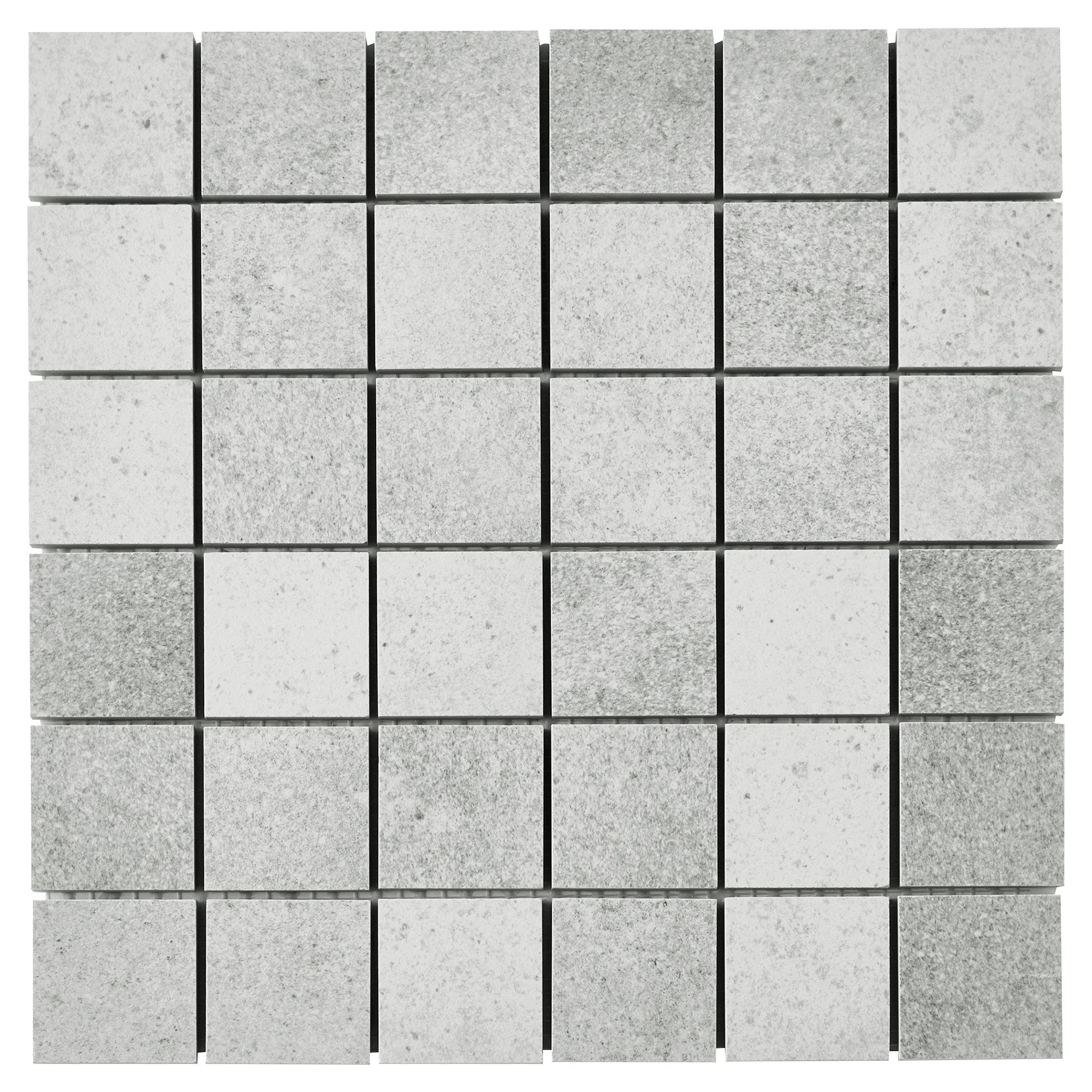 Kontainer Light grey Matt Concrete effect Mosaic Porcelain 5x5 Mosaic ...