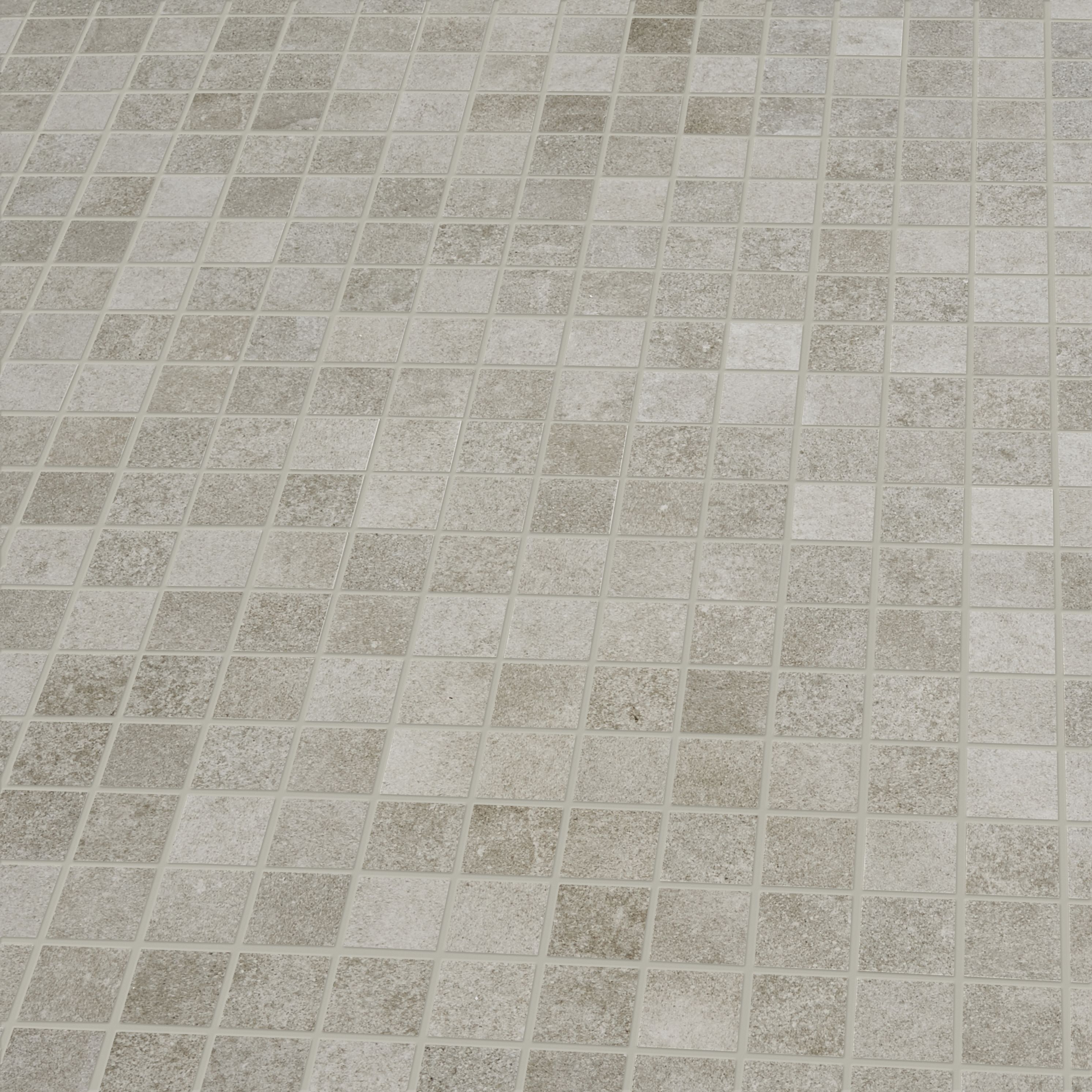 Kontainer Medium grey Matt Concrete effect Mosaic Porcelain 5x5 Mosaic ...