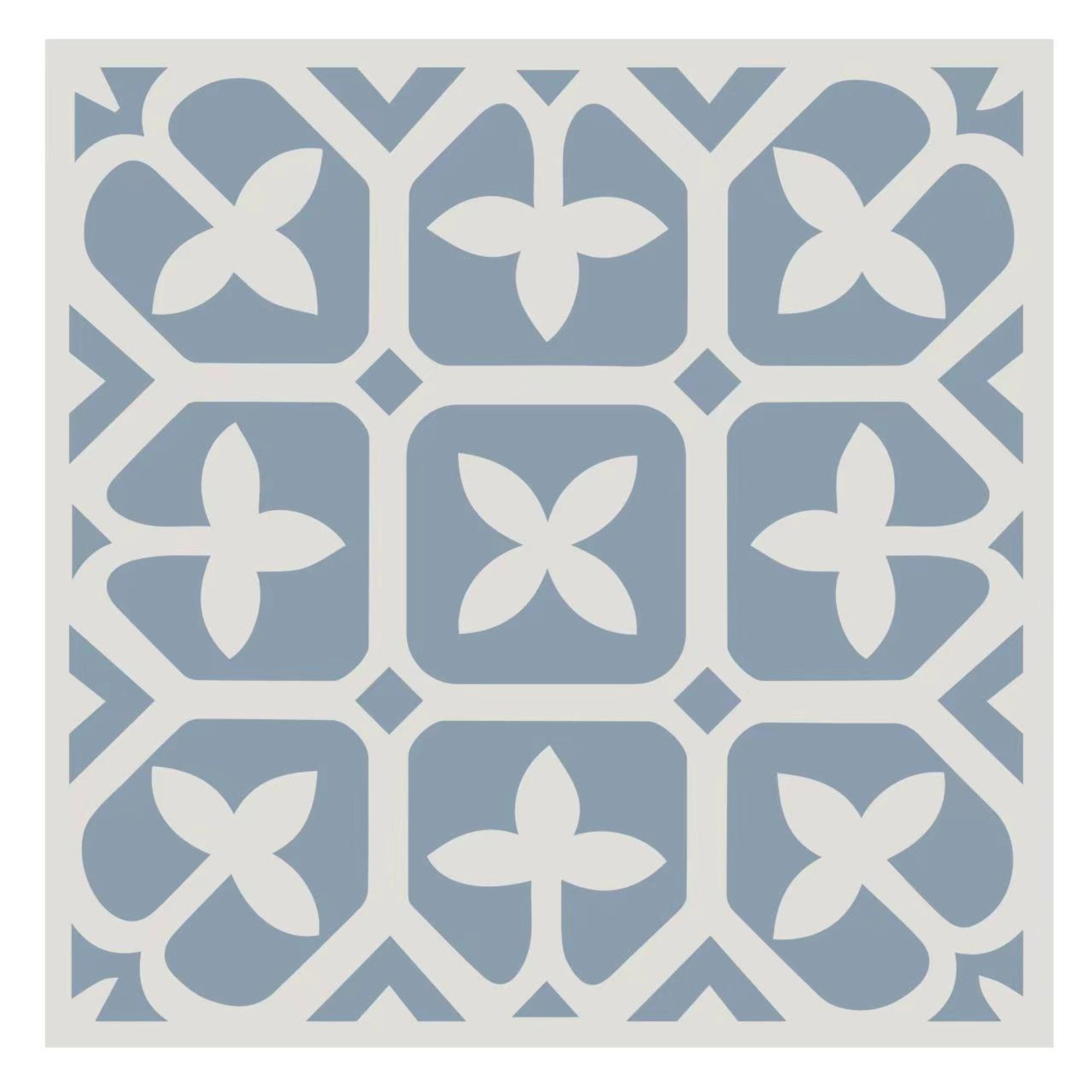 Kraus Crosshaven Blue & white Patterned Mosaic effect Self-adhesive ...