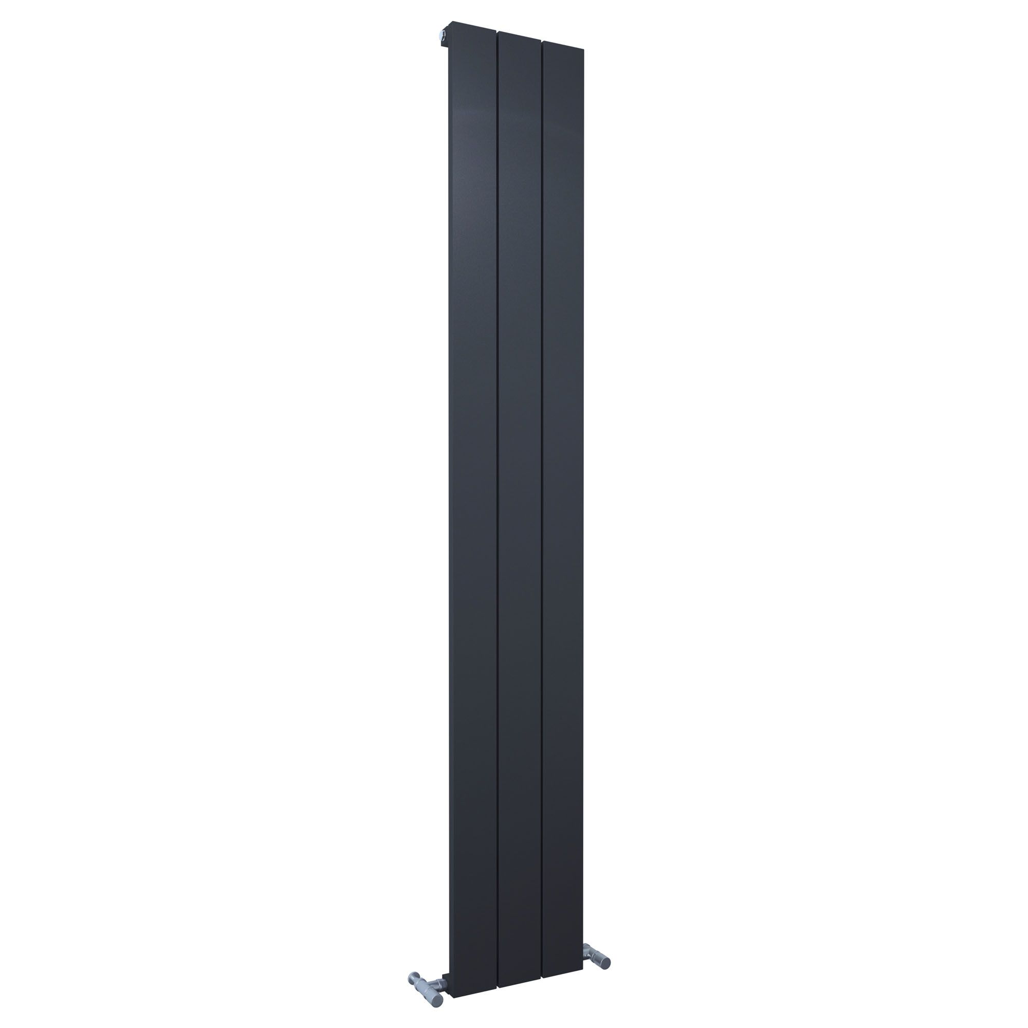 Kudox AluLite Black Vertical Designer Radiator, (W)280mm x (H)1800mm ...