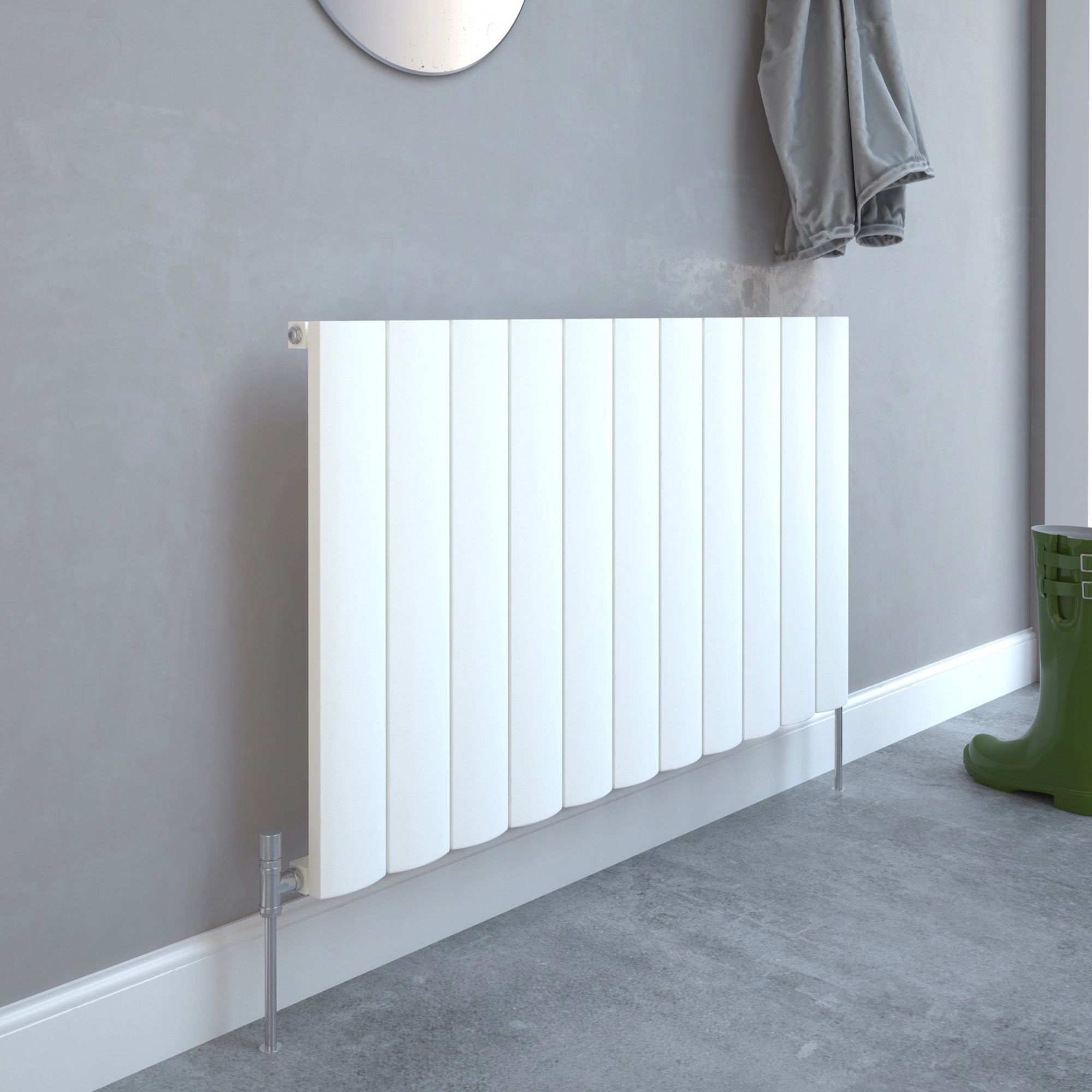 Kudox AluLite White Horizontal Designer Radiator, (W)1040mm x (H)600mm ...