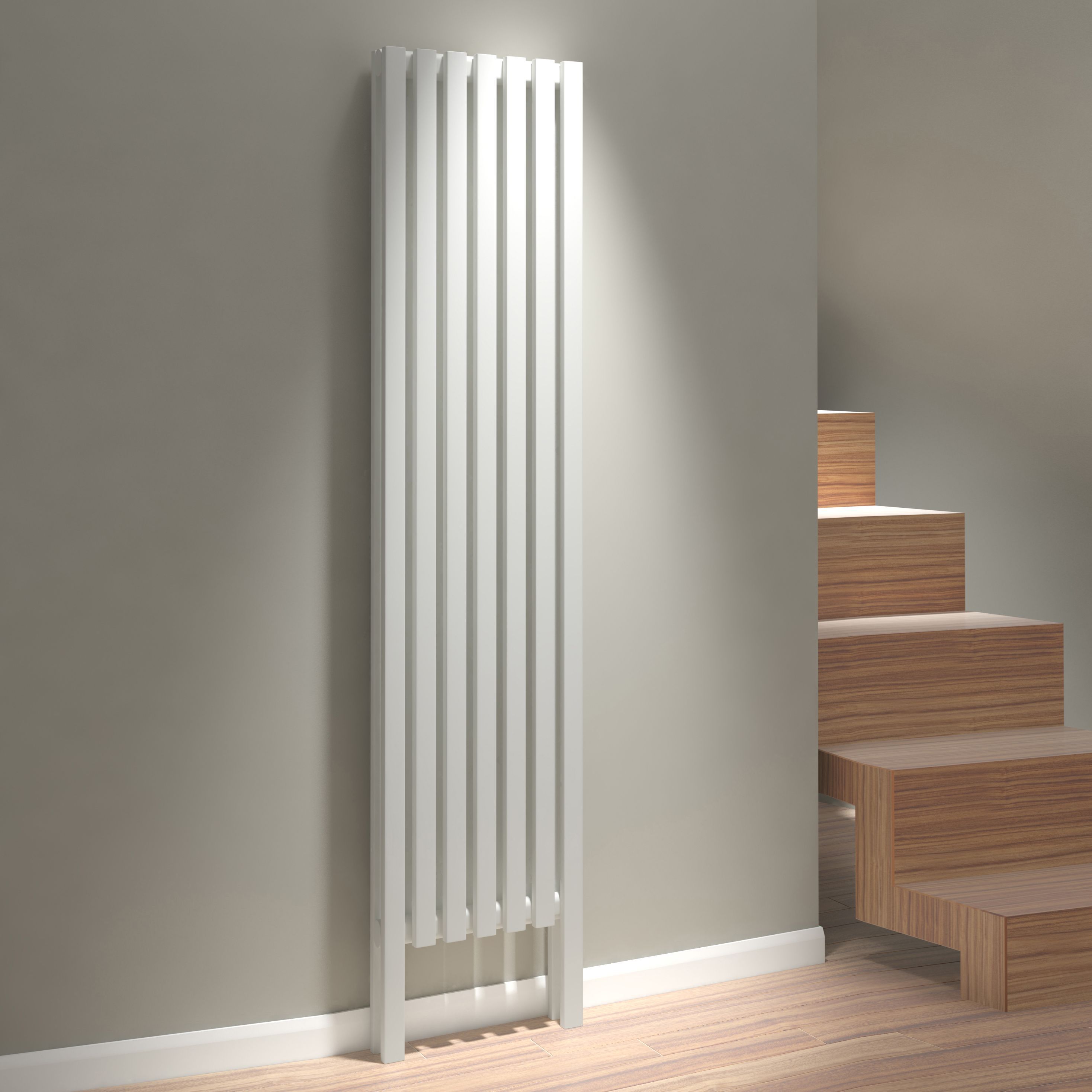Kudox Axim White Vertical Designer Radiator, (W)400mm x (H)1800mm | DIY ...