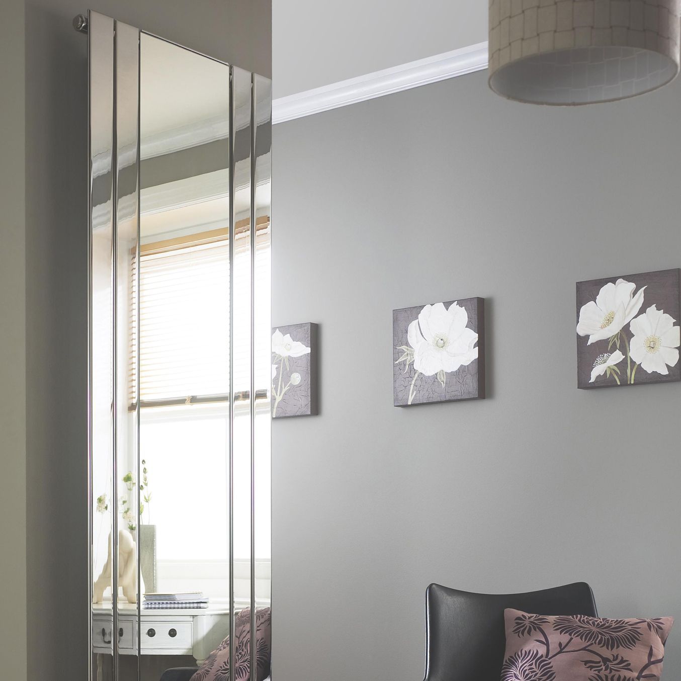 Kudox Tova Mirror Chrome Vertical Designer Radiator, (W)600mm x (H ...