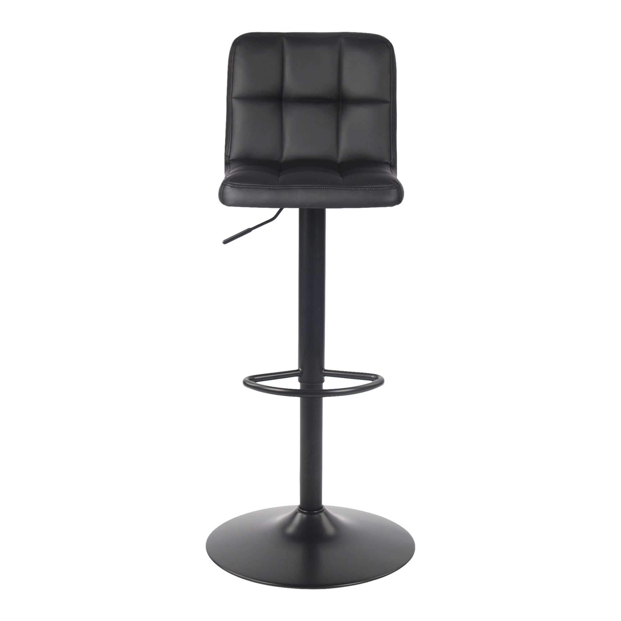 Lagan Black Adjustable Swivel Bar stool, Pack of 2