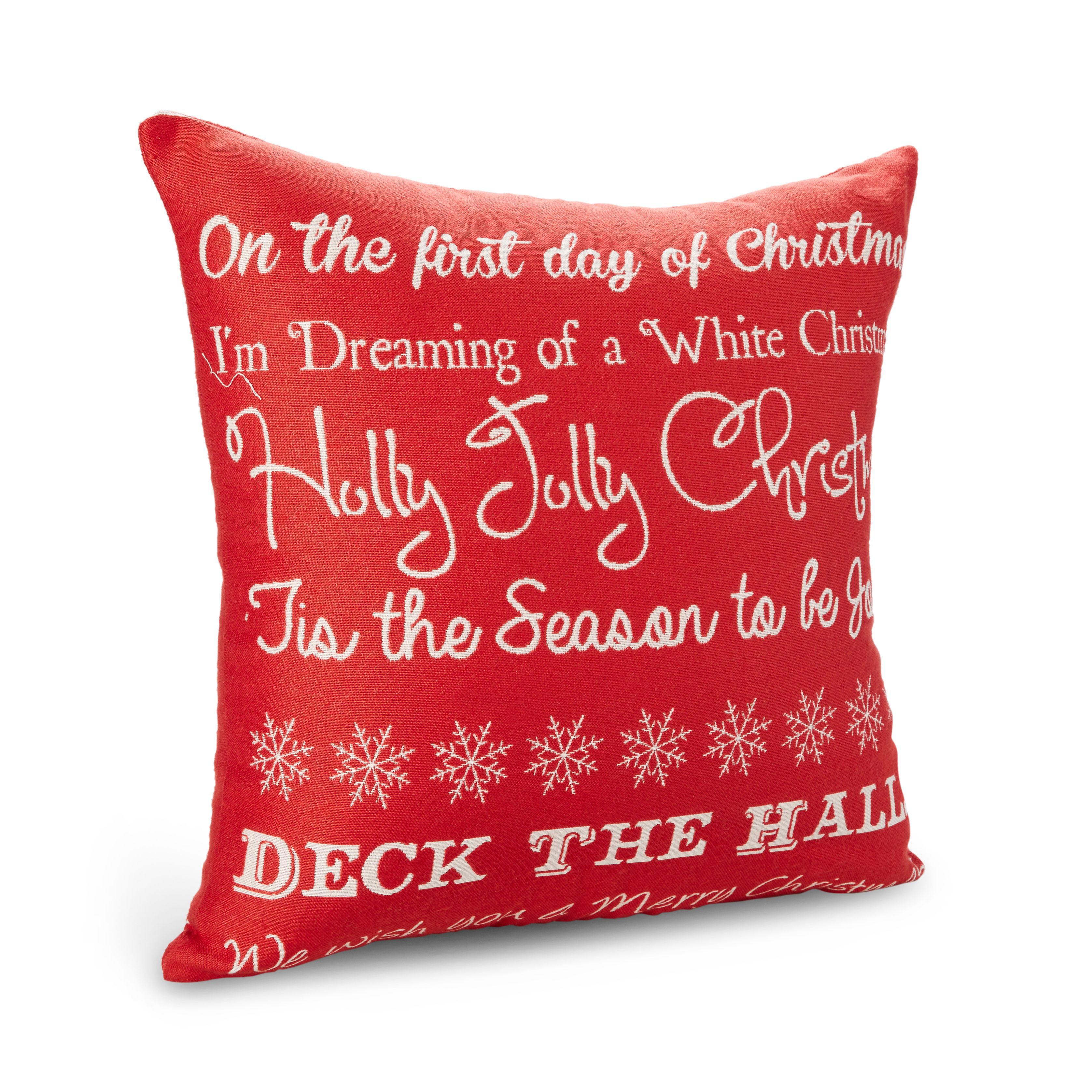 Laken Festive writing Cushion, Red | DIY at B&Q