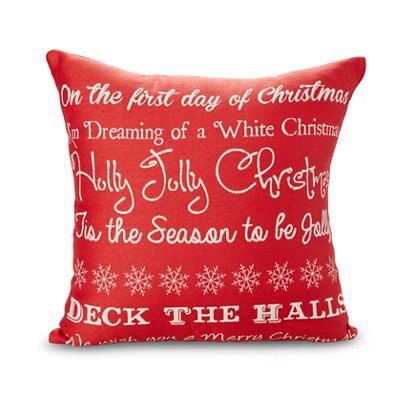 Laken Festive writing Cushion, Red | DIY at B&Q