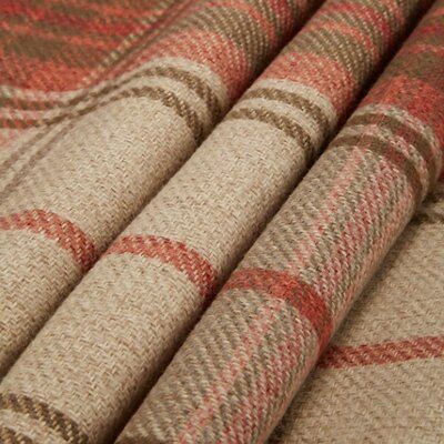 Lamego Orange Check Lined Eyelet Curtains (W)117cm (L)137cm, Pair