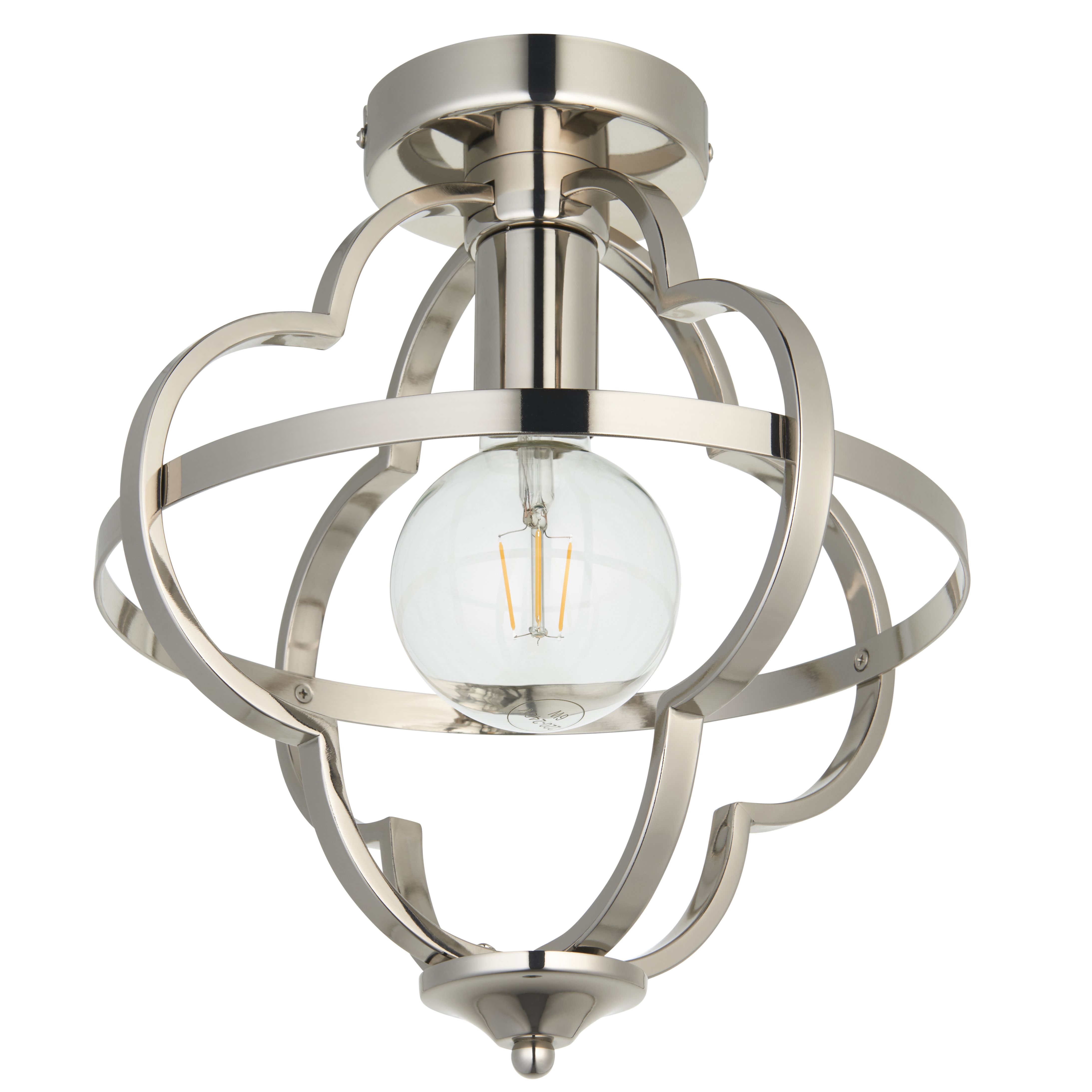 Lancashire Steel Silver LED Ceiling light