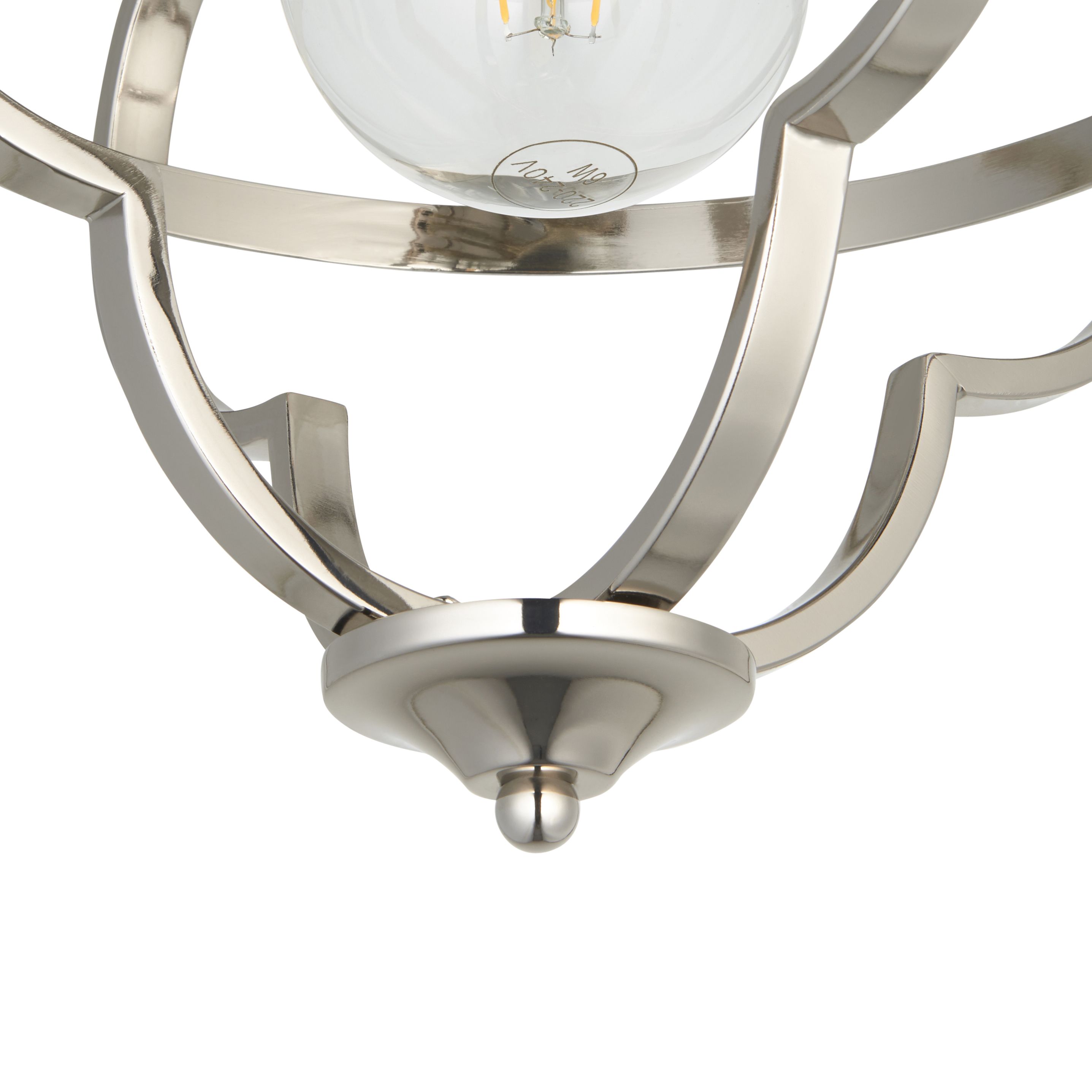 Lancashire Steel Silver LED Ceiling light