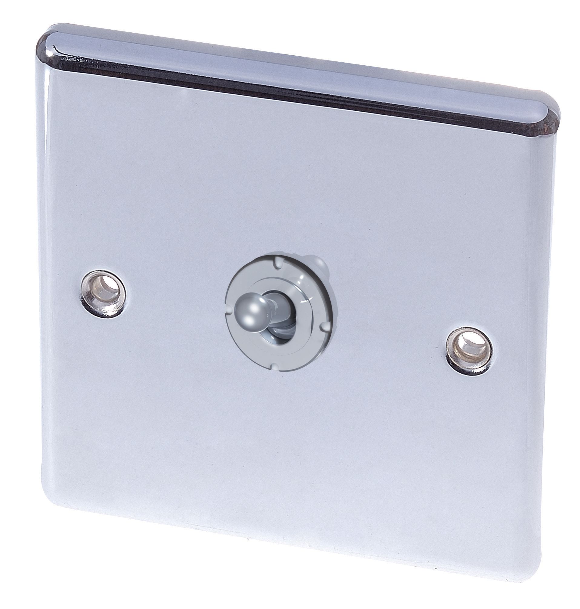 LAP 10A 2 way 1 gang Light Switch Chrome effect