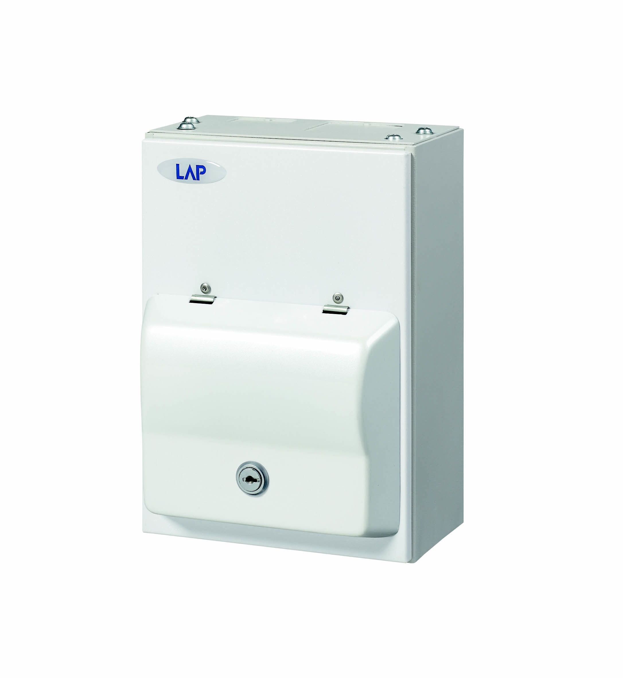 LAP 2-way Garage Consumer unit with 63A mains switch