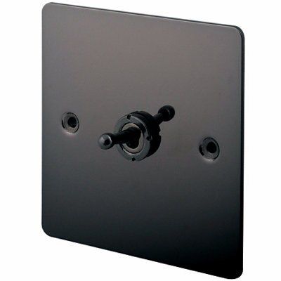 LAP Black Nickel 10A 2 way Flat plate Toggle Switch