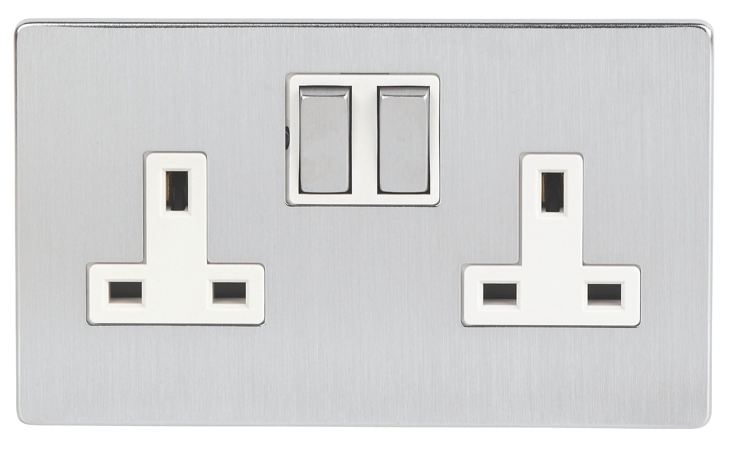 LAP Chrome effect 13A White Socket
