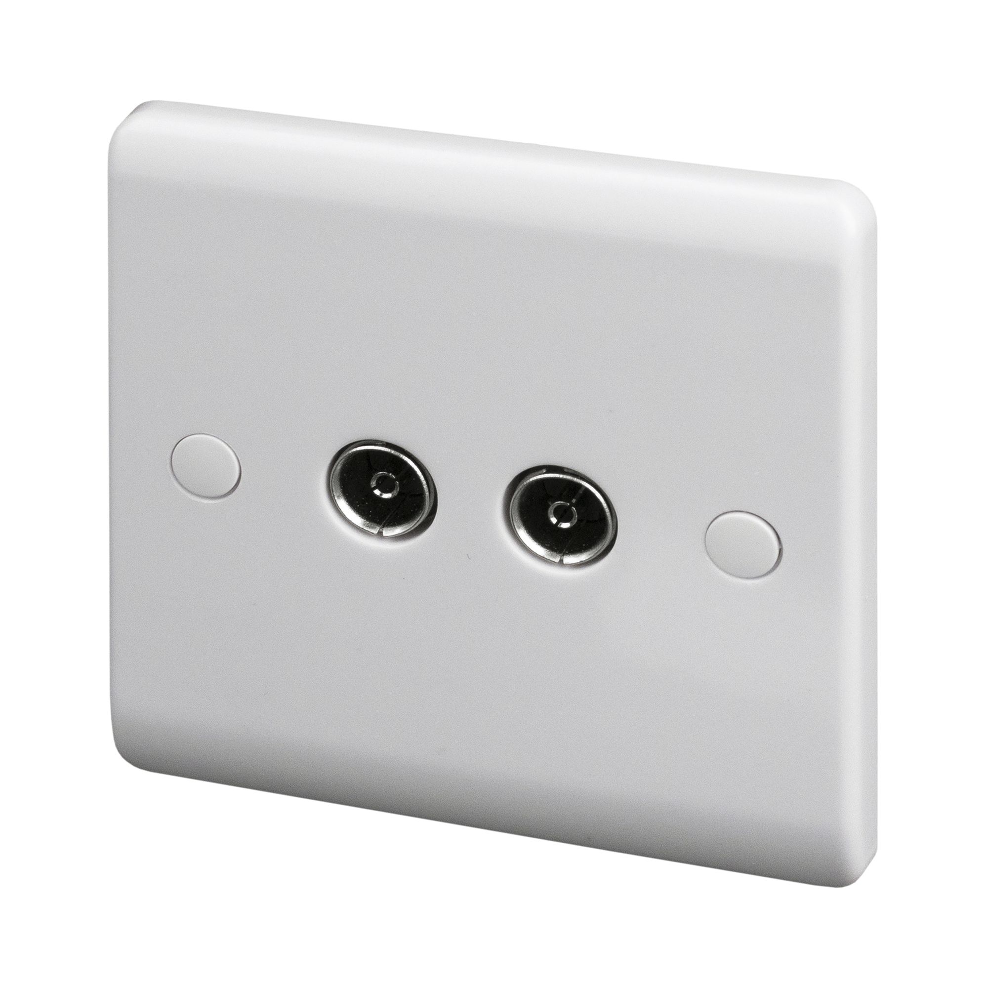 LAP Wall-mounted double TV socket Gloss White