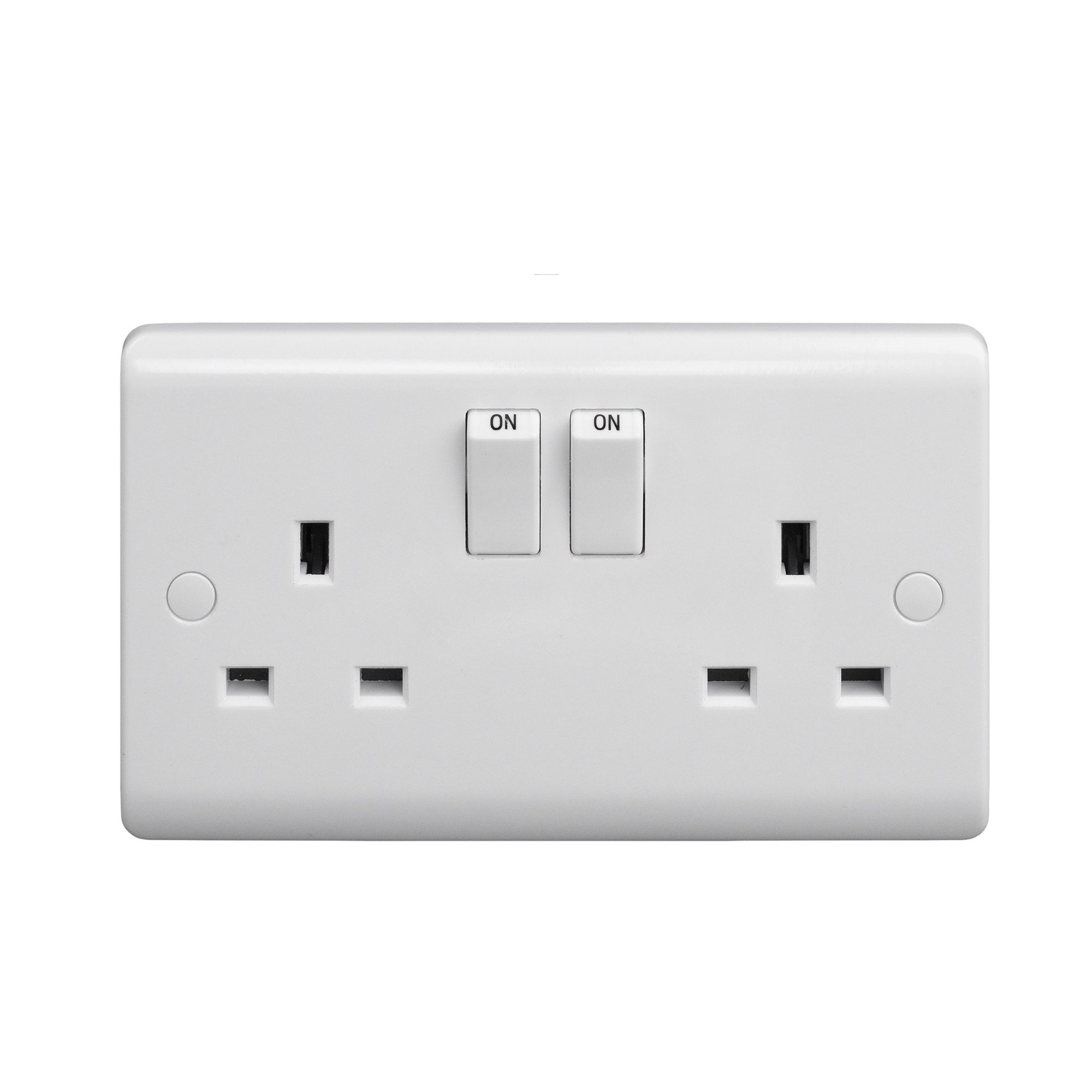 LAP White Double 13A Socket & Colour matched inserts | DIY at B&Q