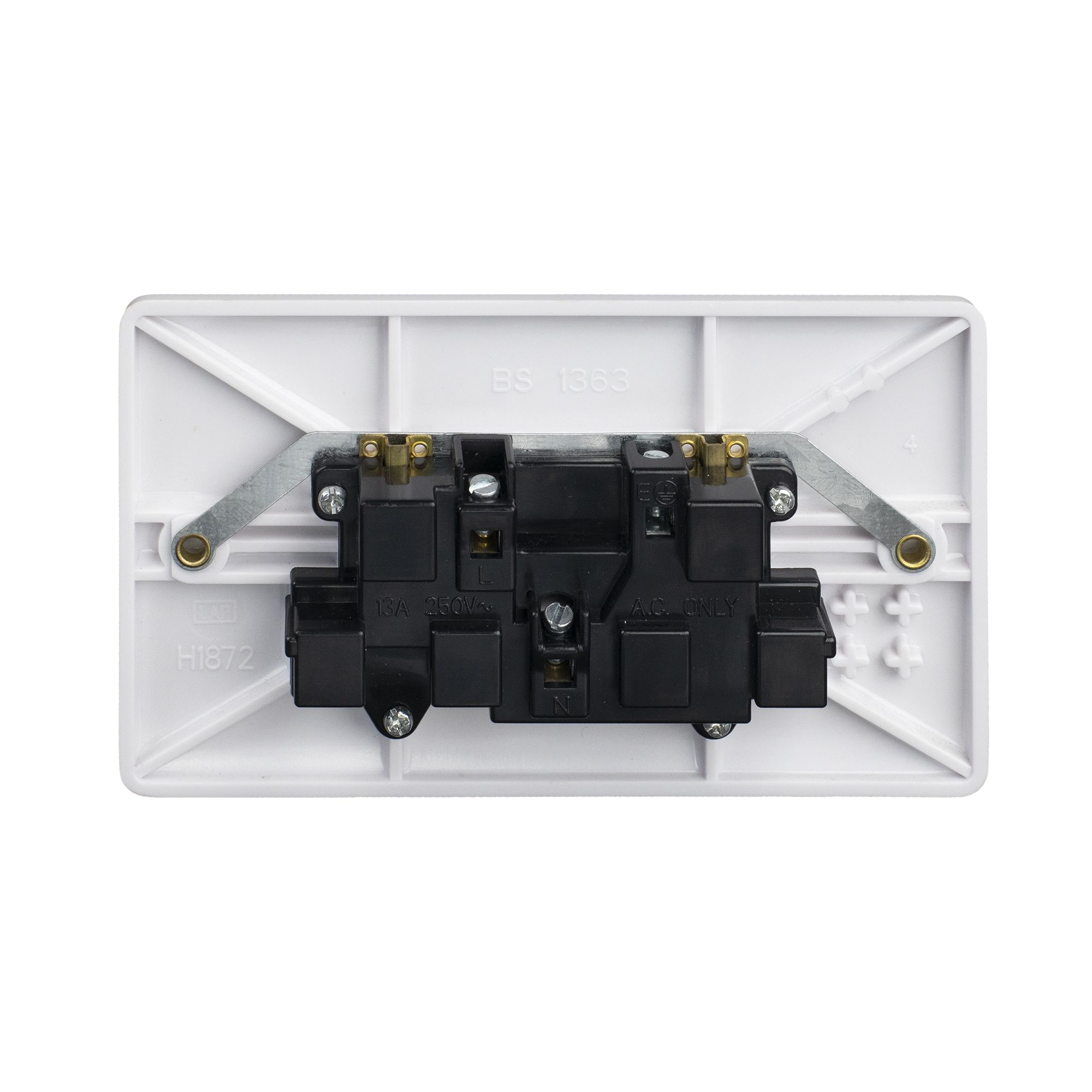 LAP White Double 13A Unswitched Socket with Colour matched inserts | DIY at B&Q