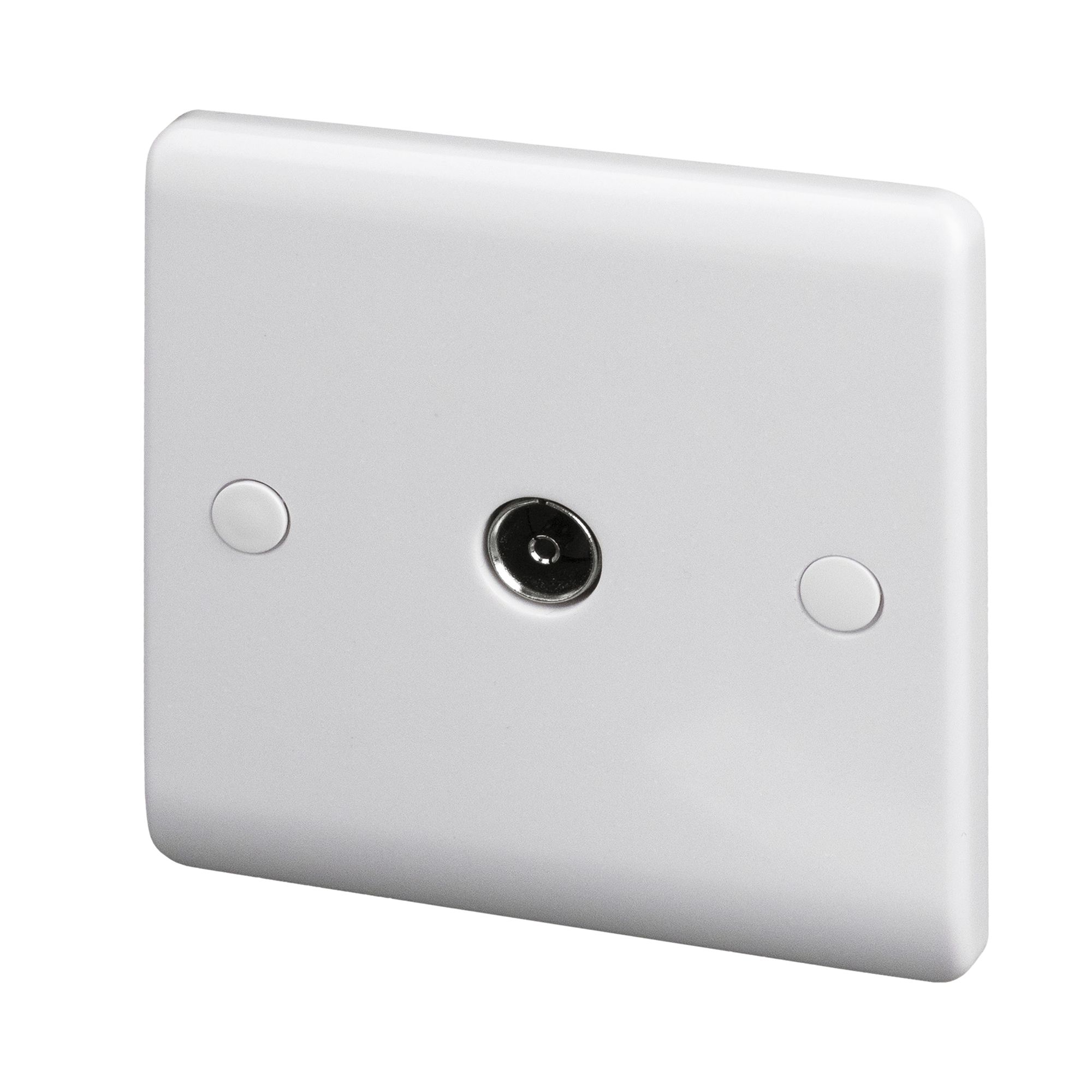 LAP White Raised slim Wall-mounted TV socket | DIY at B&Q