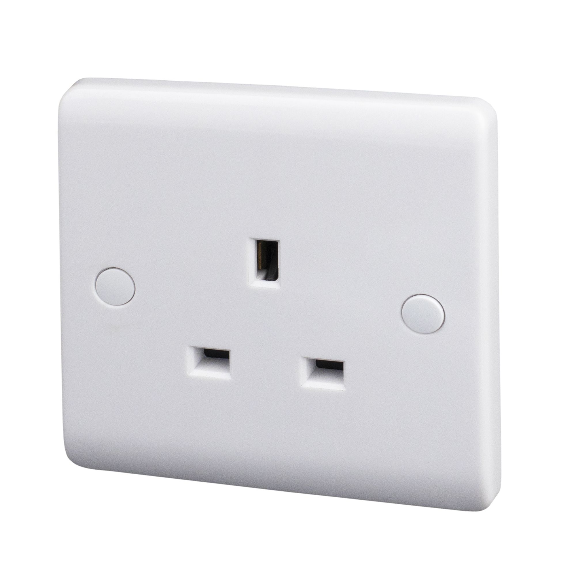 LAP White Single 13A Unswitched Socket with Colour matched inserts | DIY at B&Q