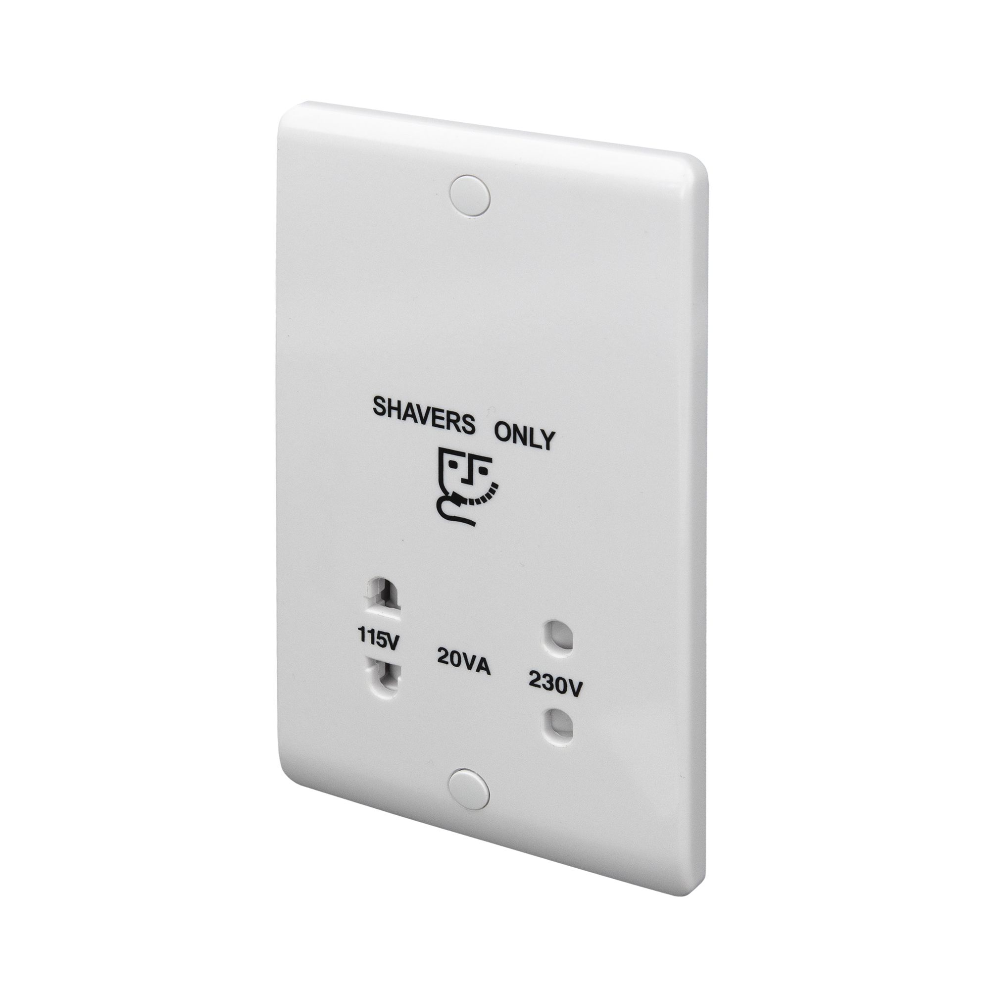 LAP White Single Screwed Shaver socket | DIY at B&Q