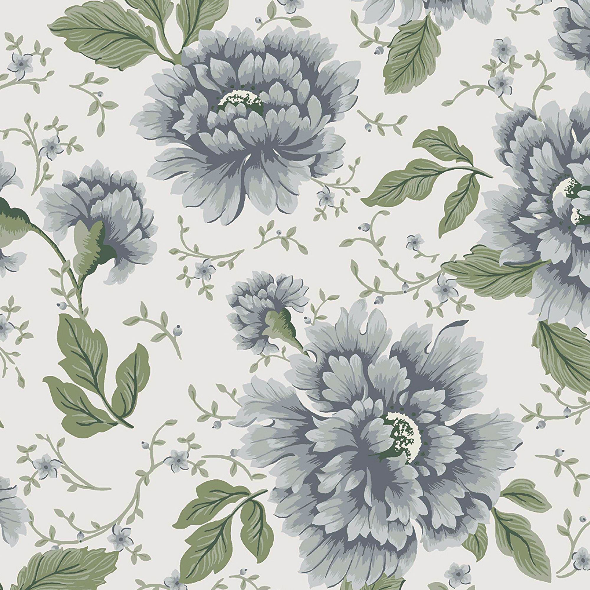Laura Ashley Blue Pickworth Posy Smooth Wallpaper