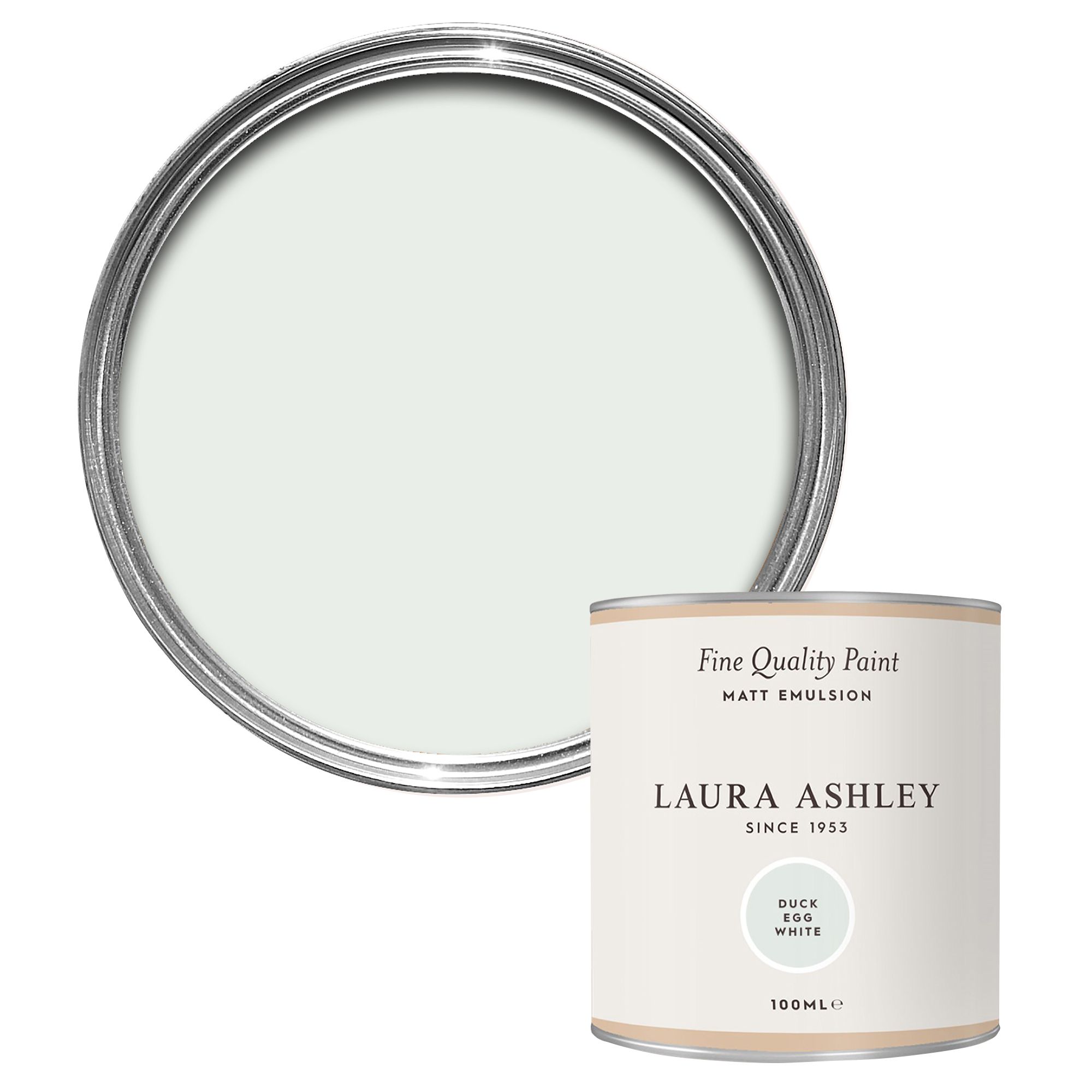 Laura Ashley Duck Egg White Matt Emulsion paint, 100ml | DIY at B&Q