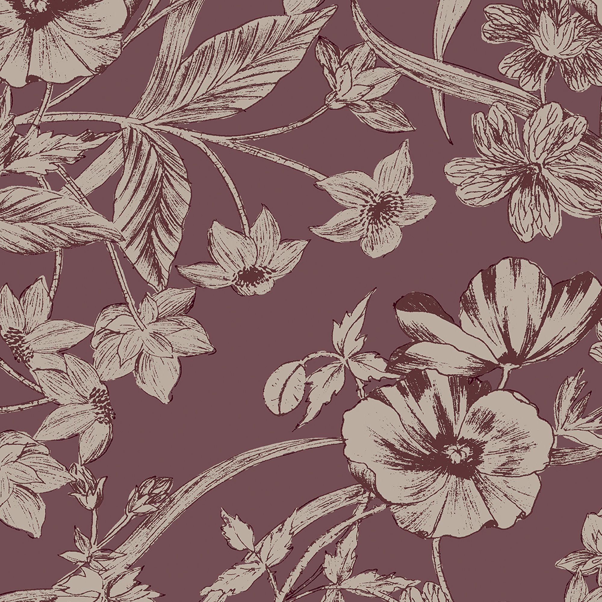 Laura Ashley Faded Glamour Summerhill Pale Blackberry Smooth Wallpaper