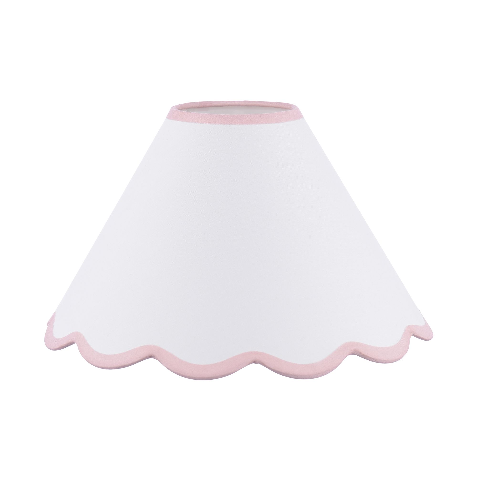 Laura Ashley Ivory & Pink Scalloped edge Conical Lamp shade (D)30cm