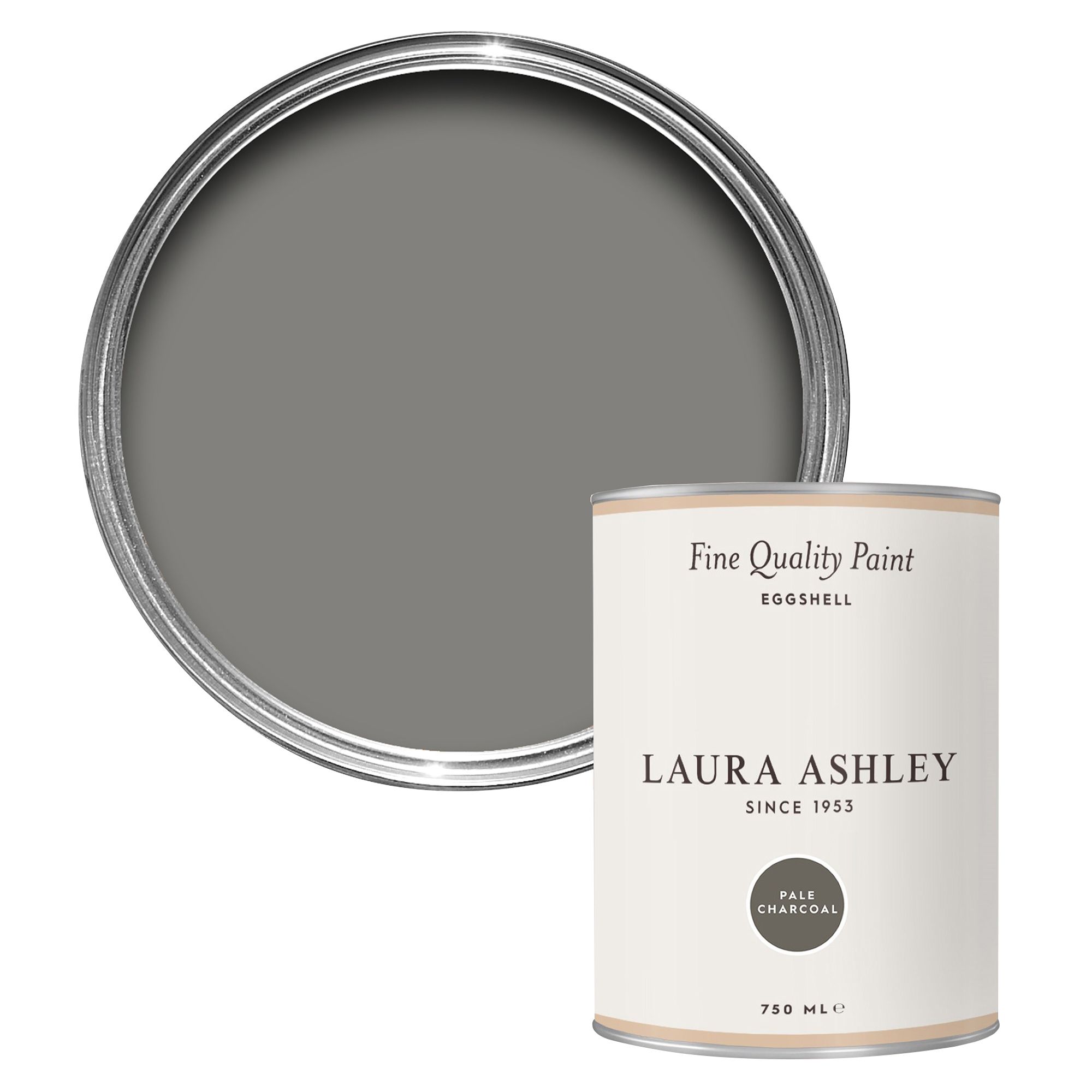Laura Ashley Pale Charcoal Eggshell Emulsion paint, 750ml | DIY at B&Q