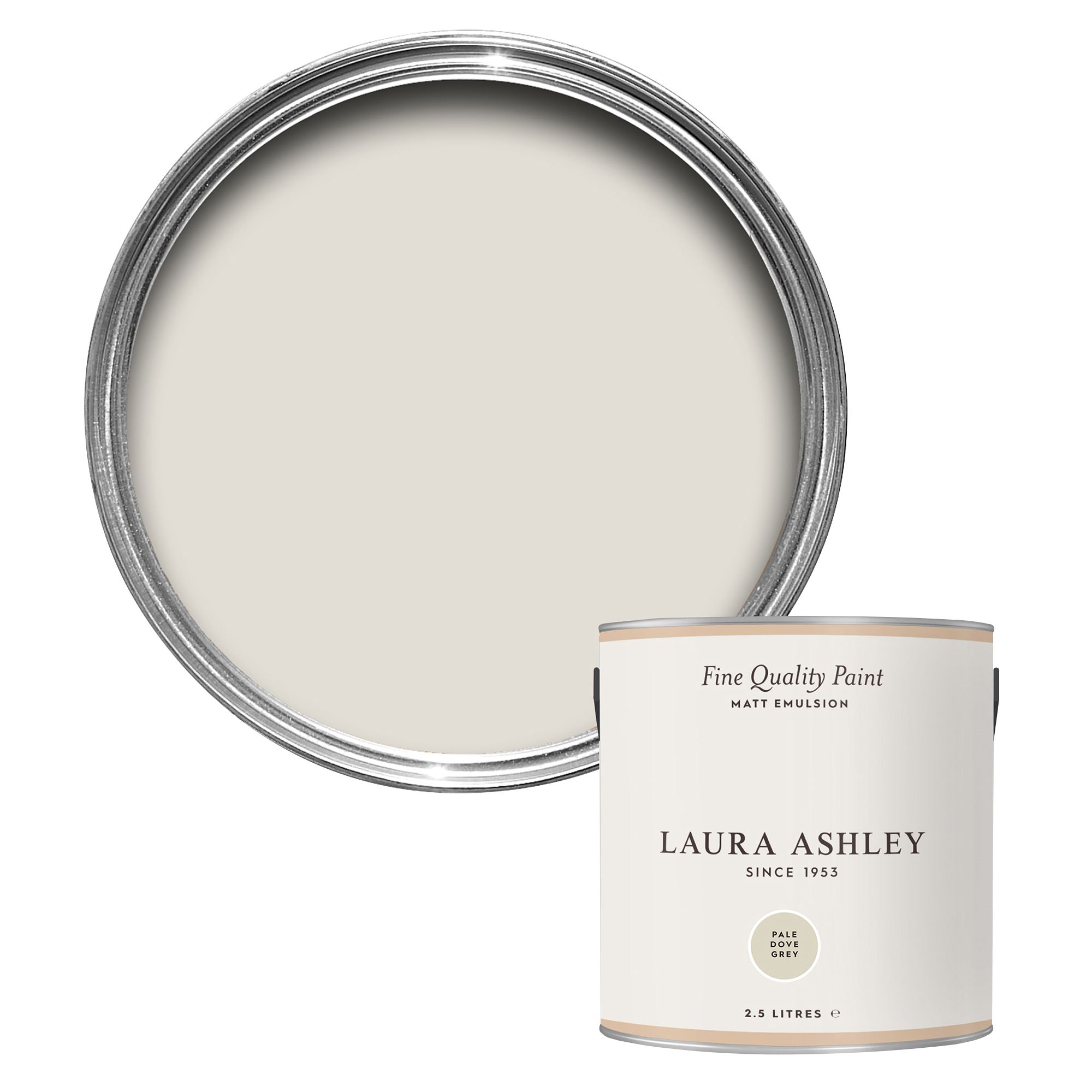 Laura Ashley Pale Dove Grey Matt Emulsion paint, 2.5L | DIY at B&Q