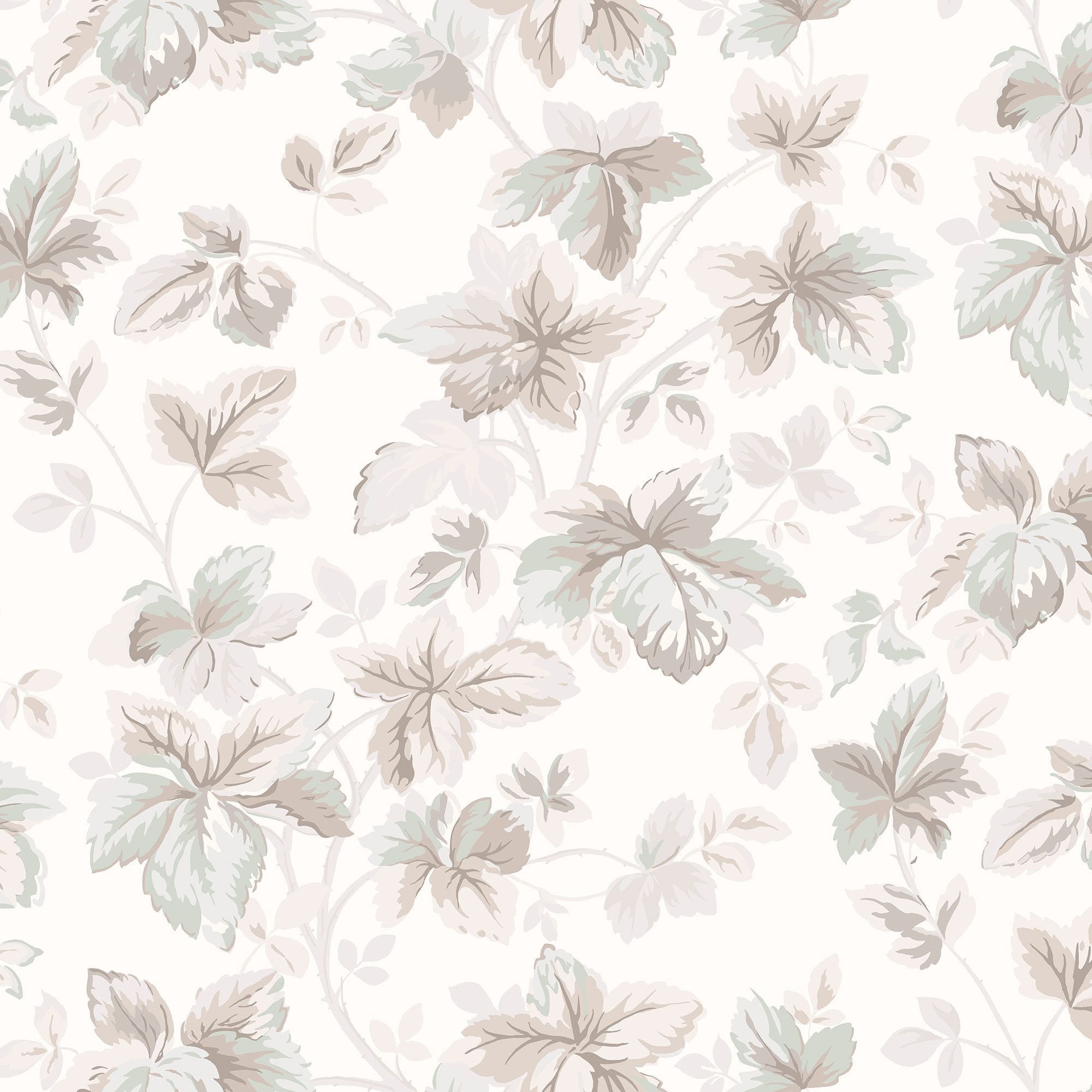 Laura Ashley Patterned Natural Leaves Smooth Wallpaper Sample