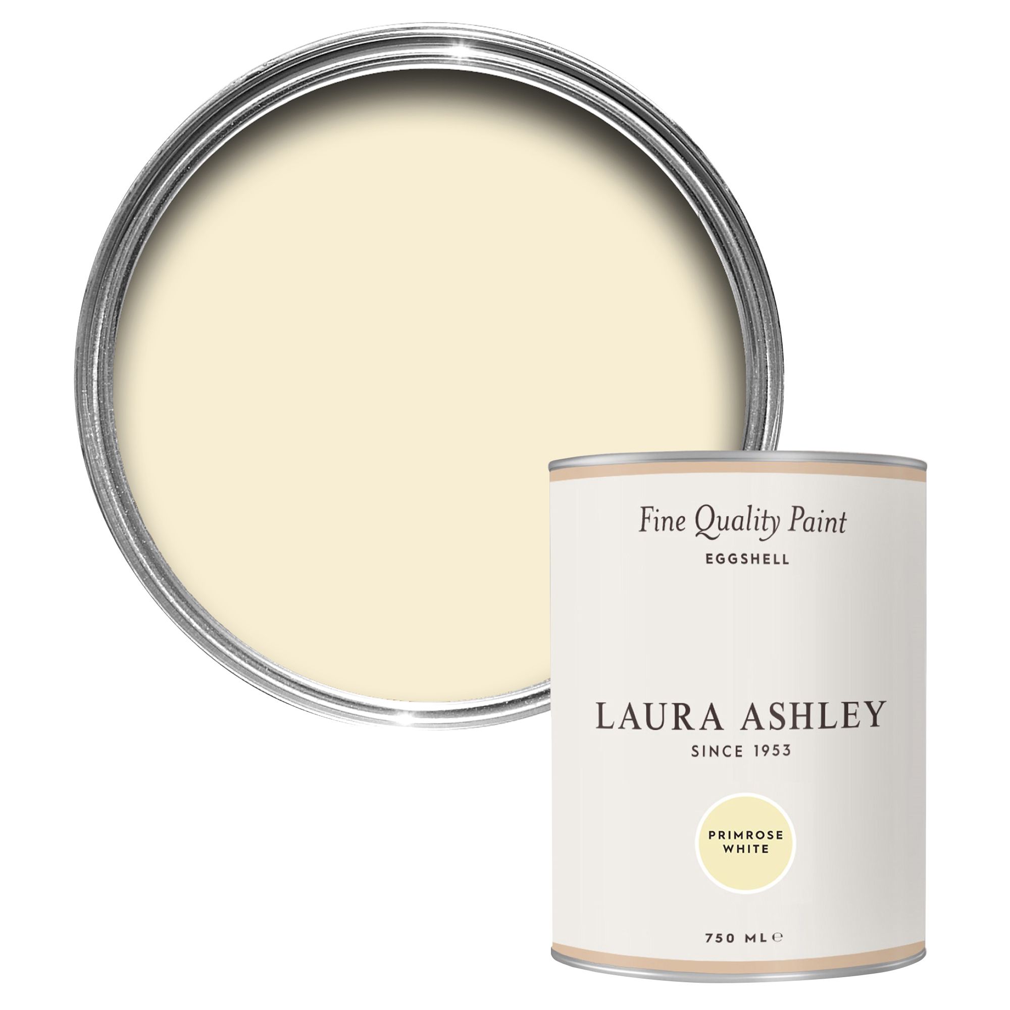 Laura Ashley Primrose White Eggshell Emulsion paint, 750ml | DIY at B&Q