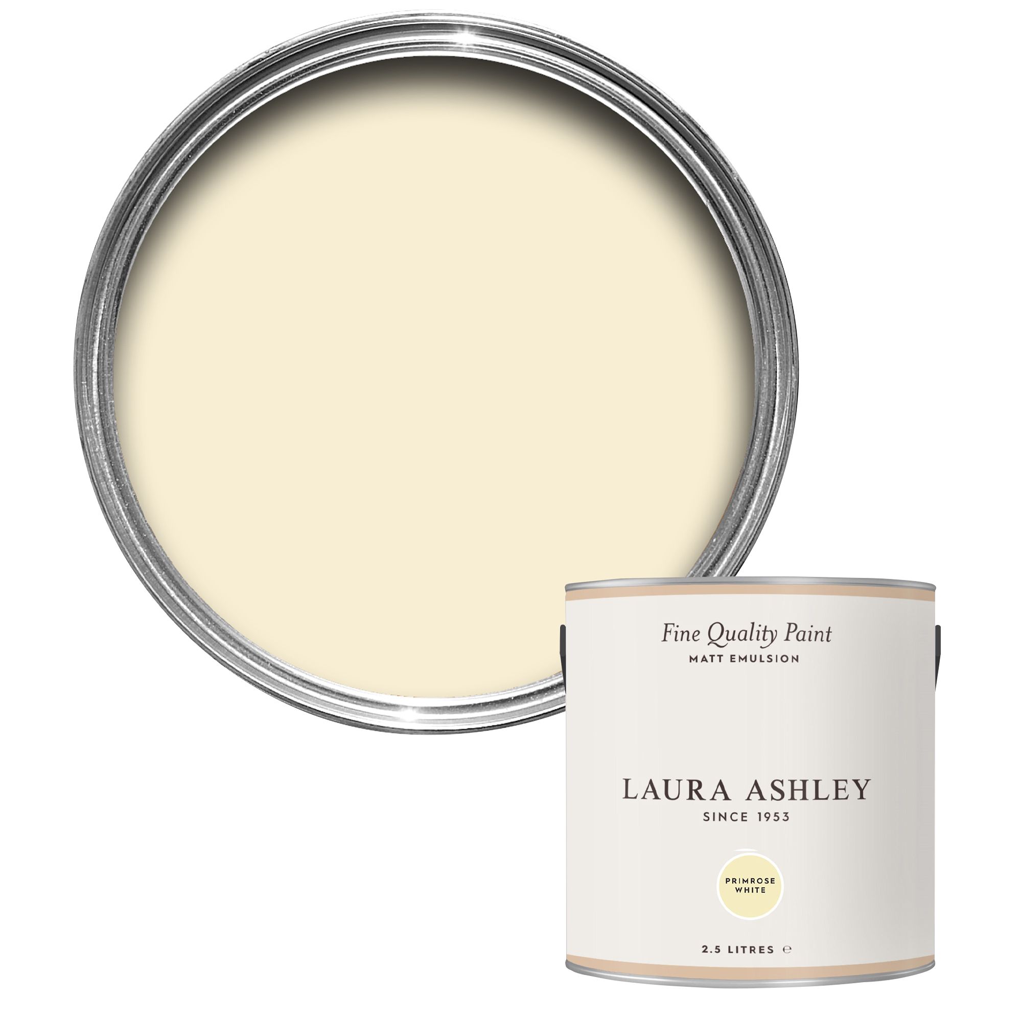 Laura Ashley Primrose White Matt Emulsion paint, 2.5L at B&Q
