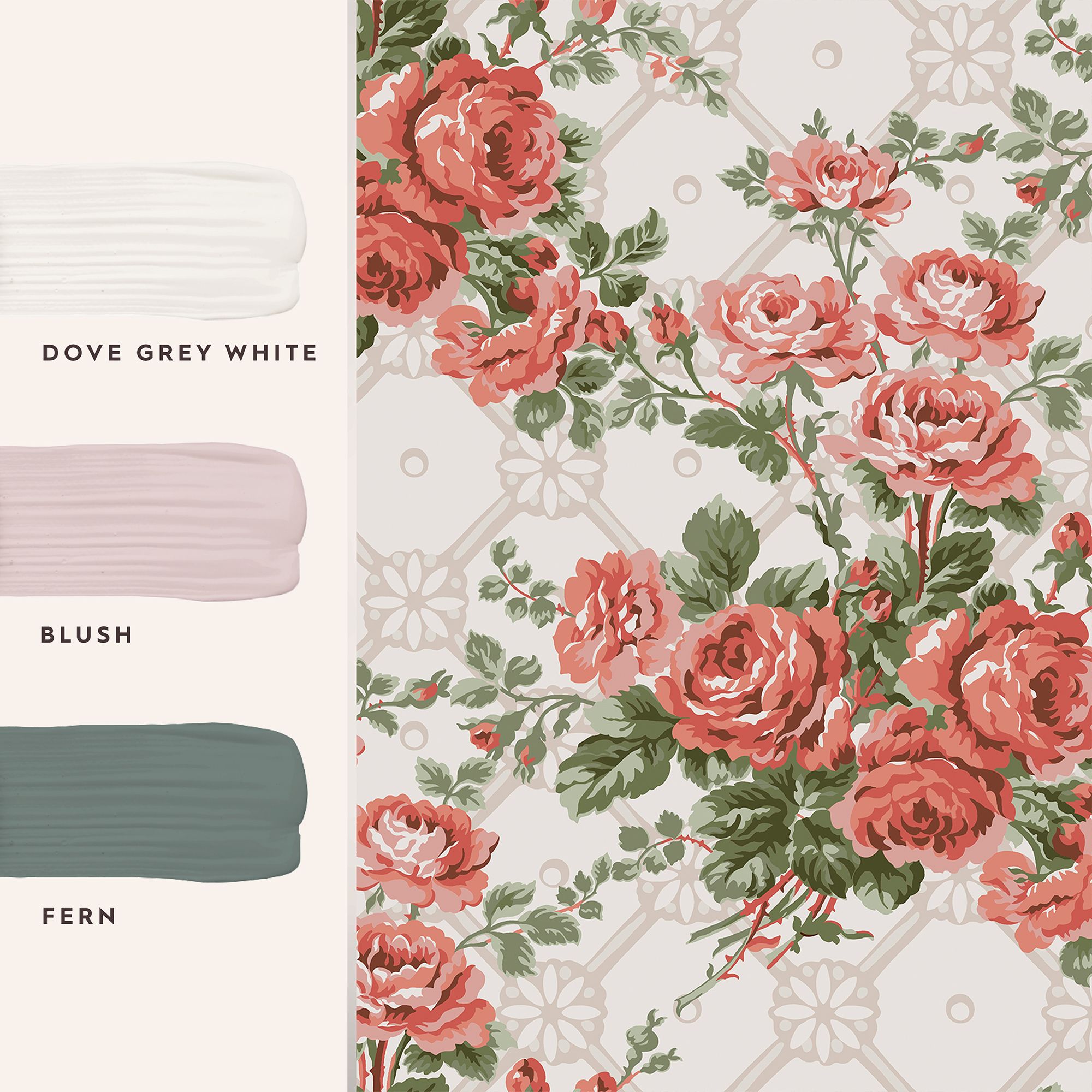 Laura Ashley Rose Garden Country Roses Pink Smooth Wallpaper