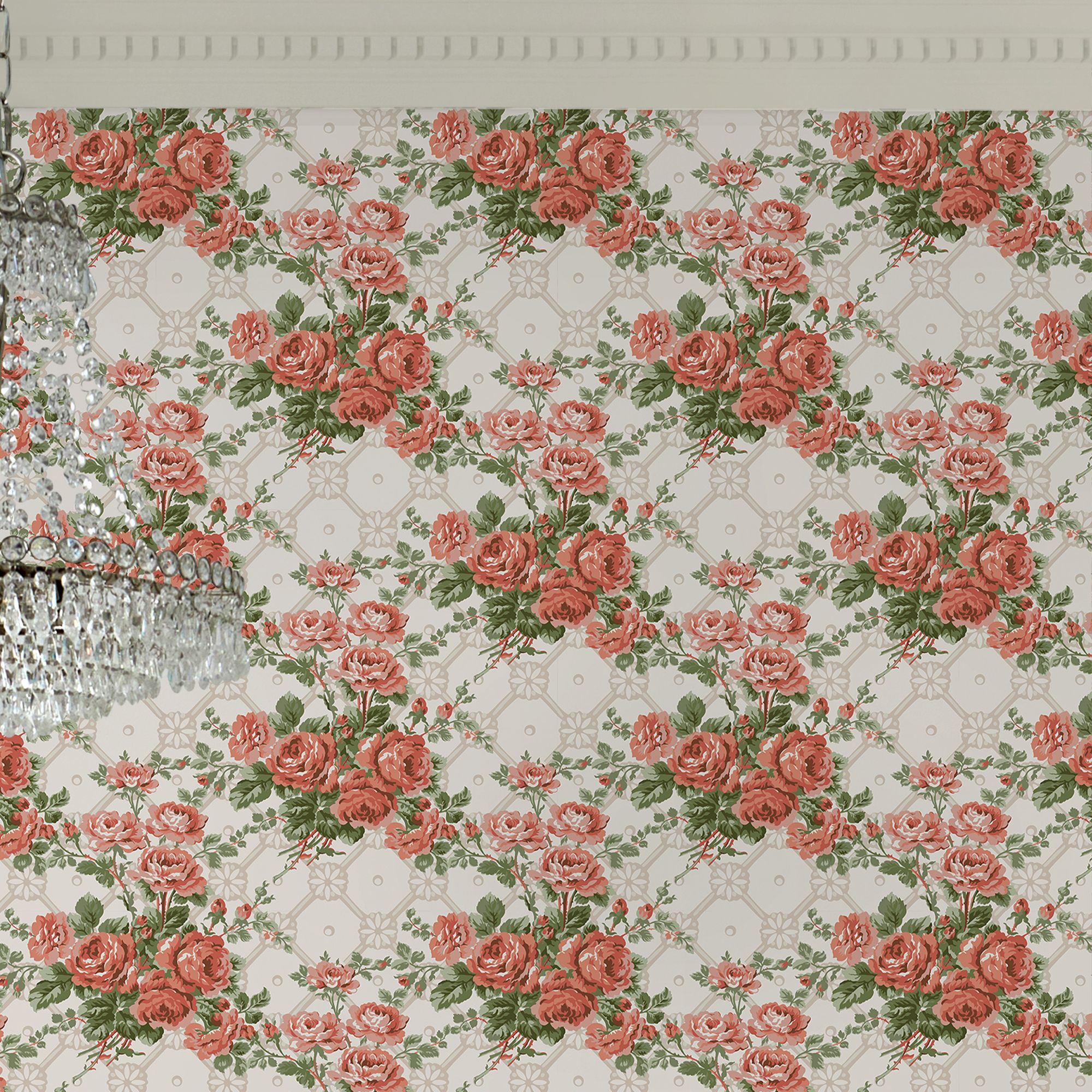 Laura Ashley Rose Garden Country Roses Pink Smooth Wallpaper