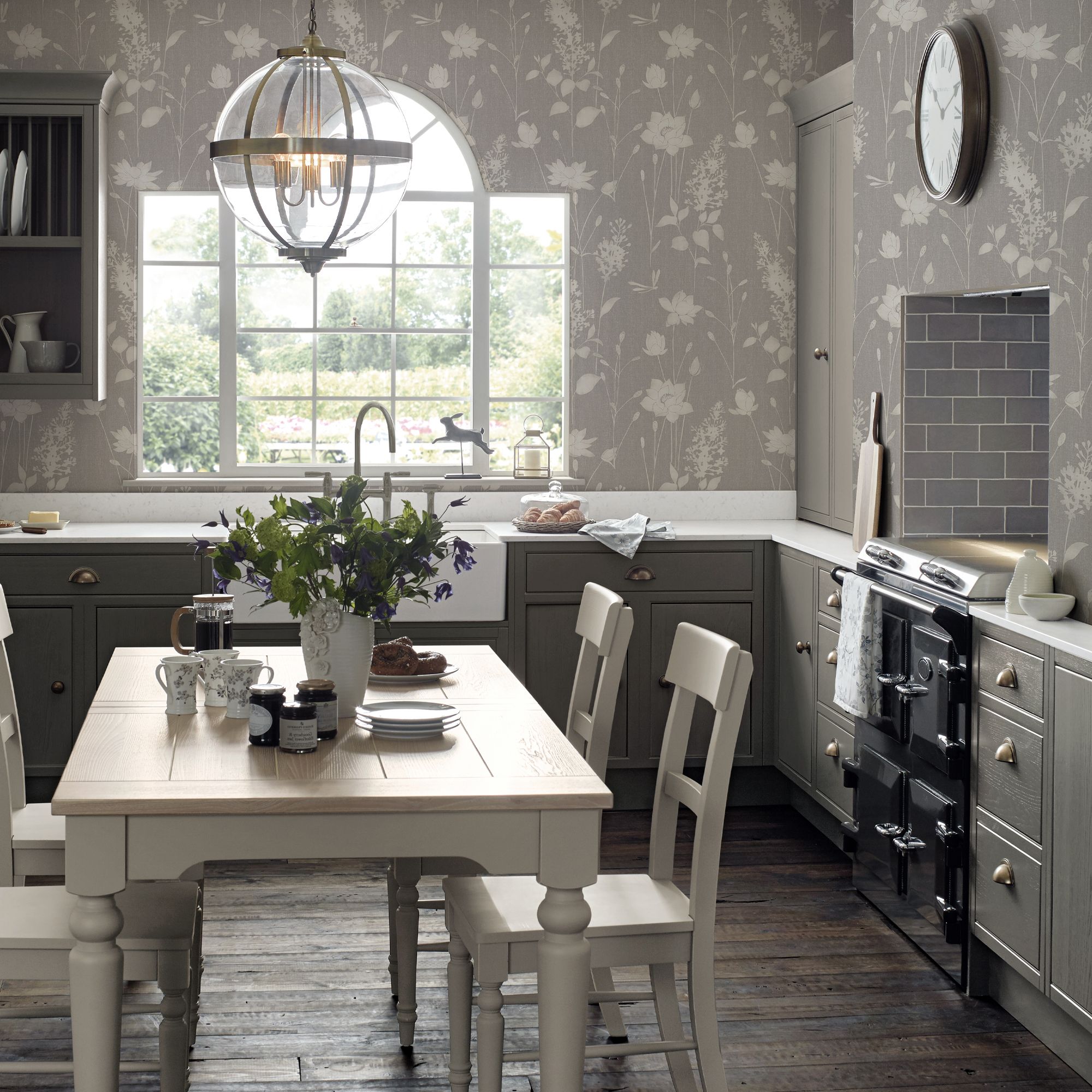 Laura Ashley Steel Dragonfly garden Smooth Wallpaper Sample