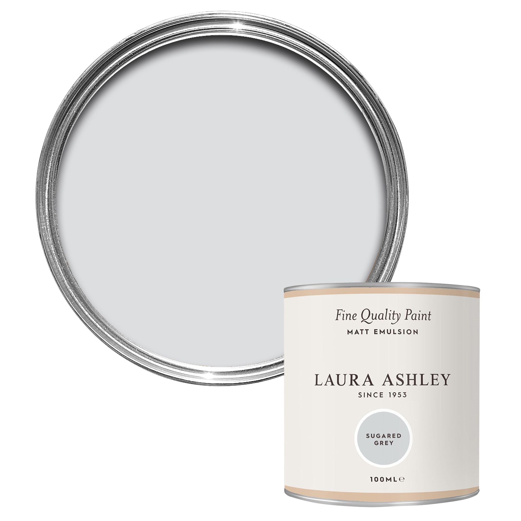 Laura Ashley Sugared Grey Matt Emulsion paint, 100ml | DIY at B&Q