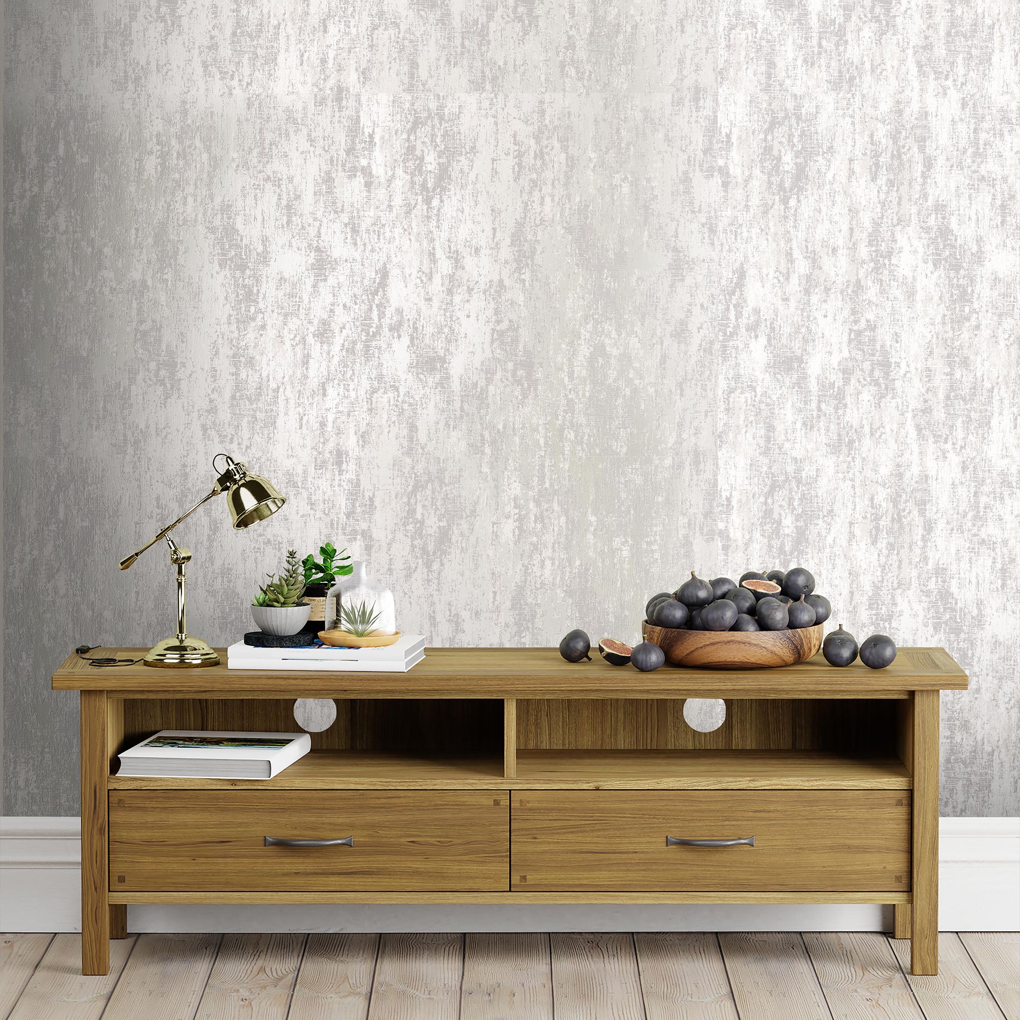 Laura Ashley Whinfell Moonbeam Metallic effect Industrial Smooth ...