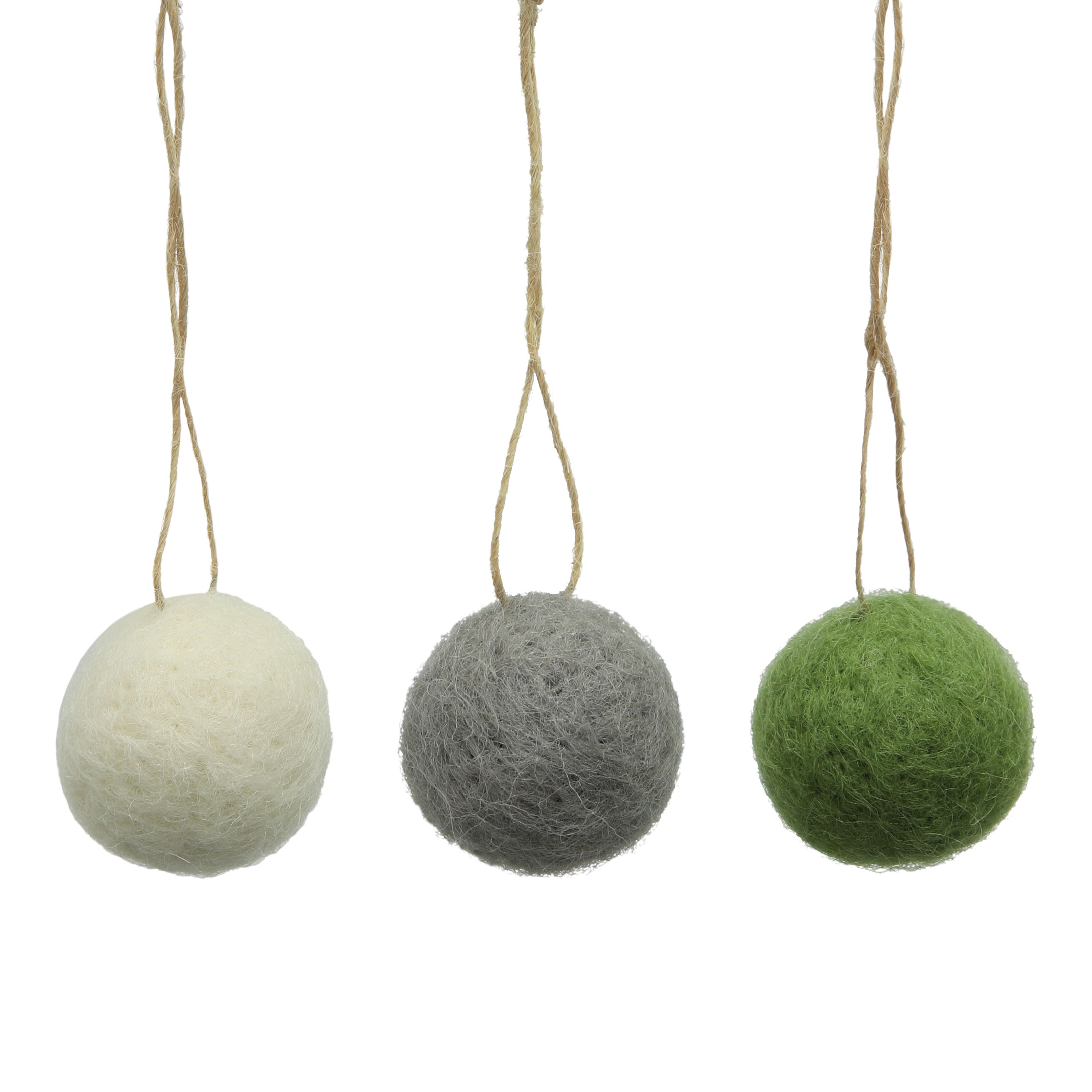 Layered greens Multicolour Round Christmas bauble set, Pack of 9 (D ...