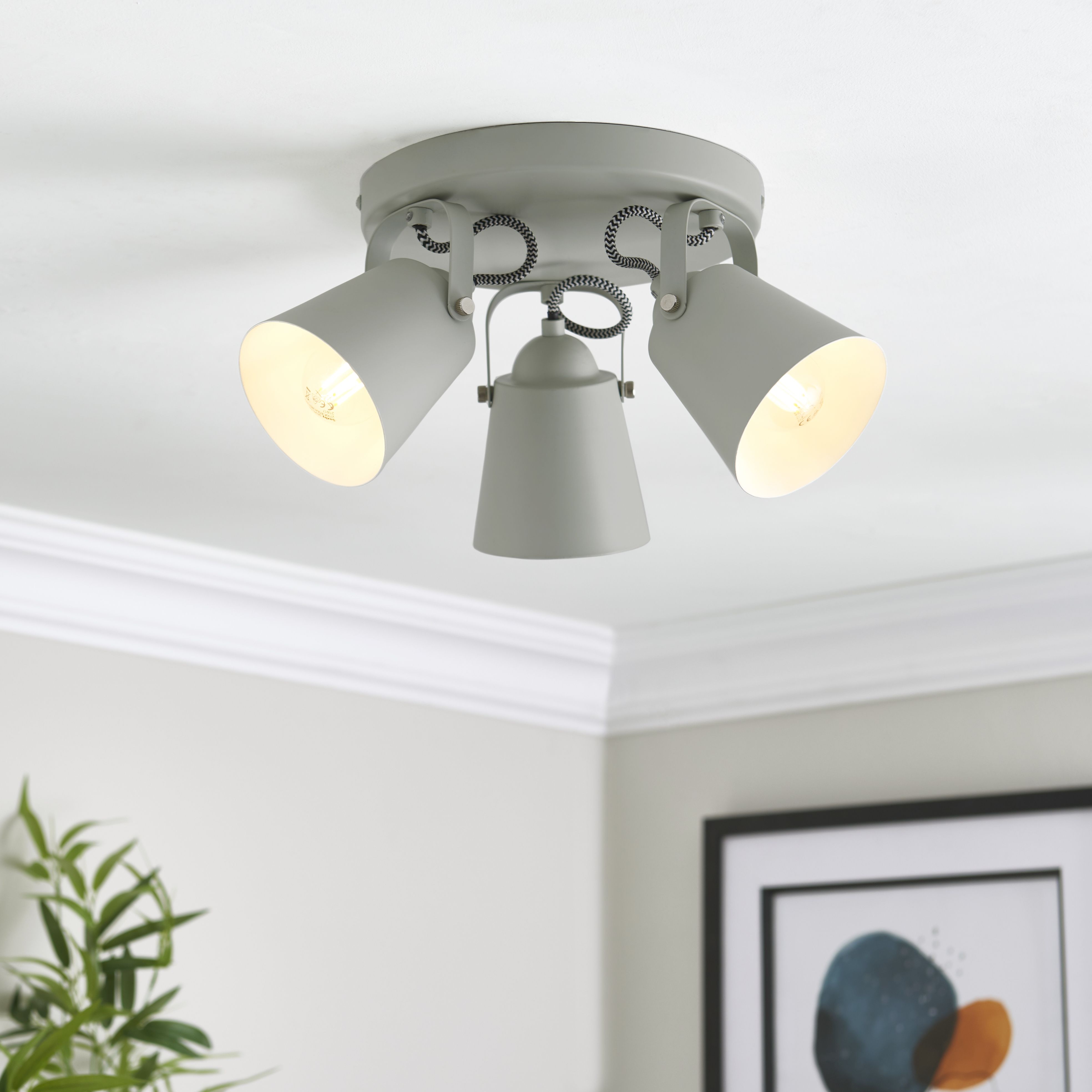 Layton Industrial Grey 3 Light Spotlight
